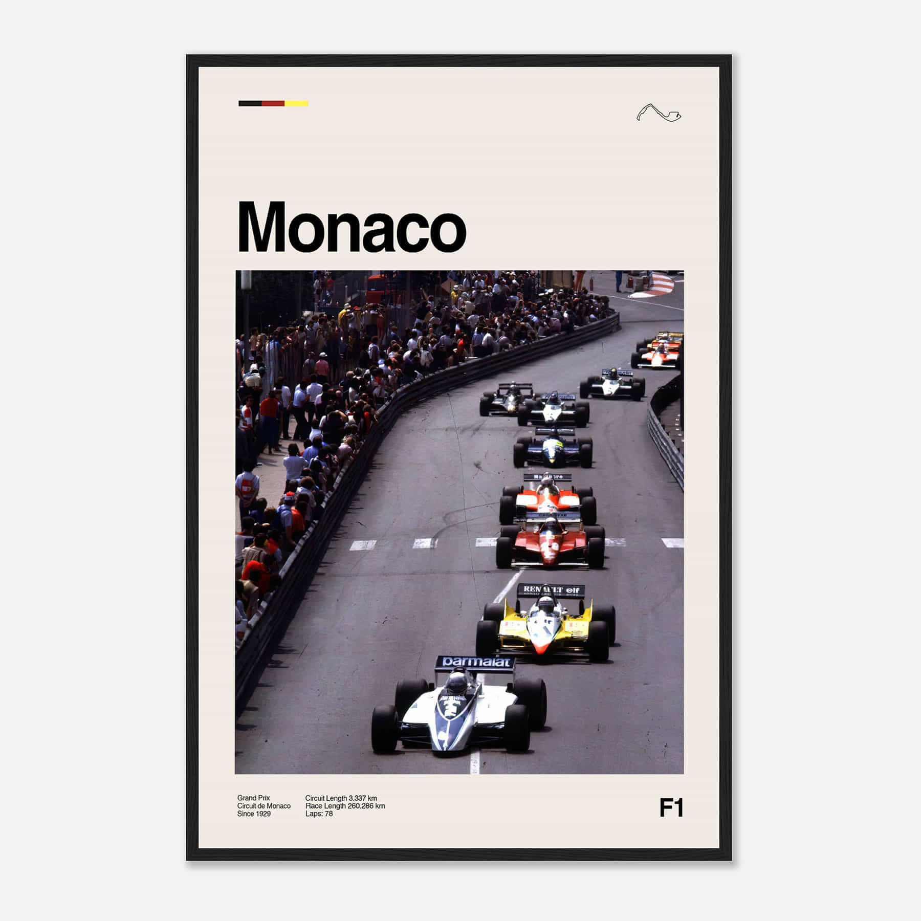 Monaco F1 Movie Poster, Monaco F1 Poster, Retro Movie Poster - Citiesbox