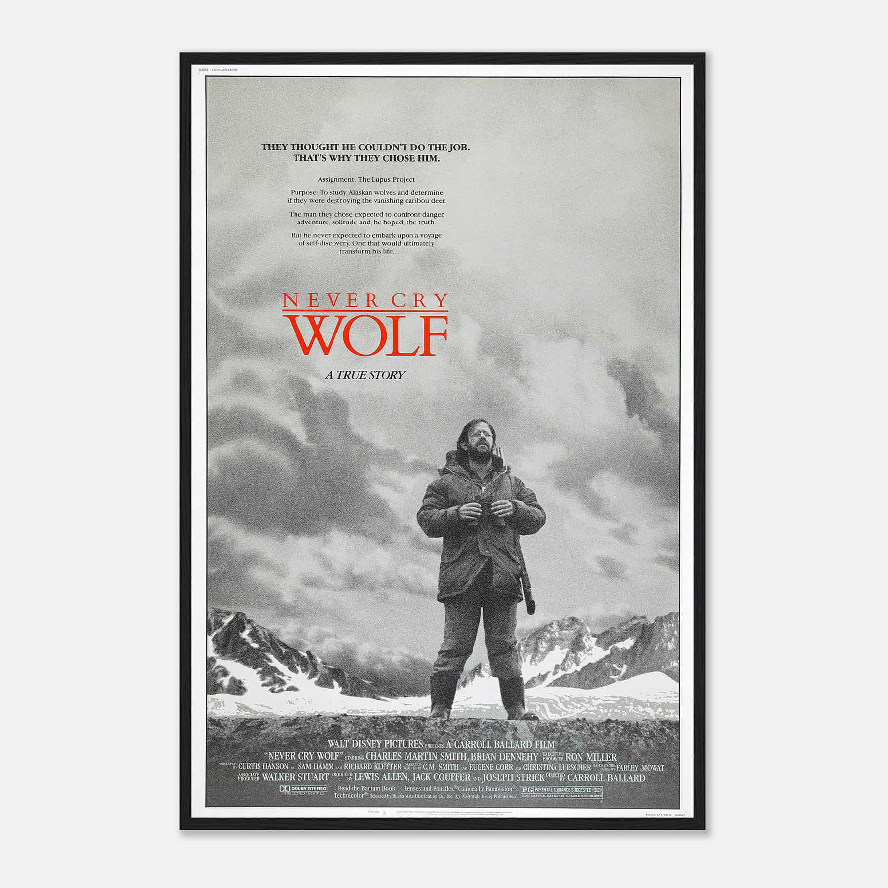 Never Cry Wolf 1983 Movie Poster Never Cry Wolf Classic Vintage Film