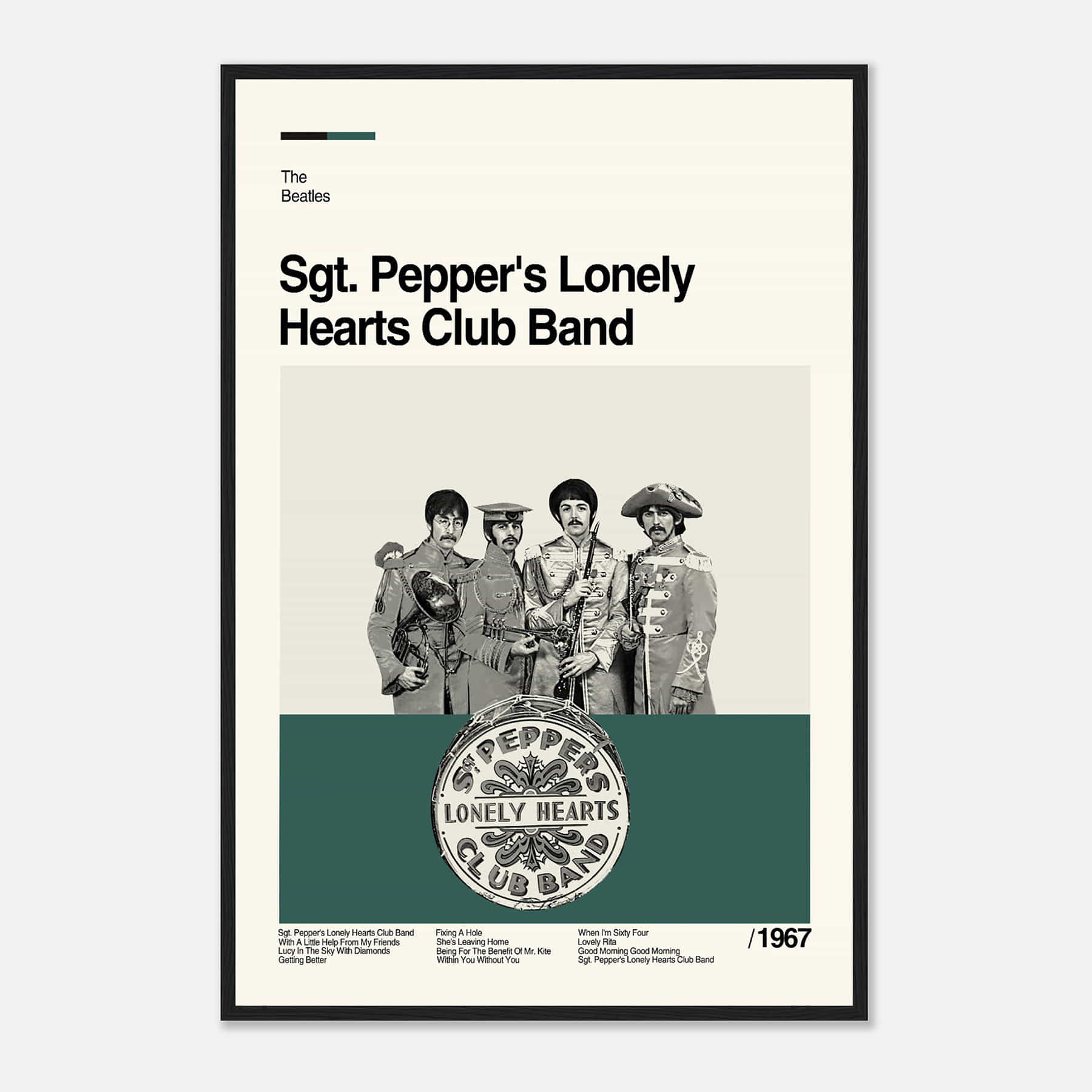 Sgt Pepper's Lonely Hearts Club Band Poster, Minimalist Movie Poster ...