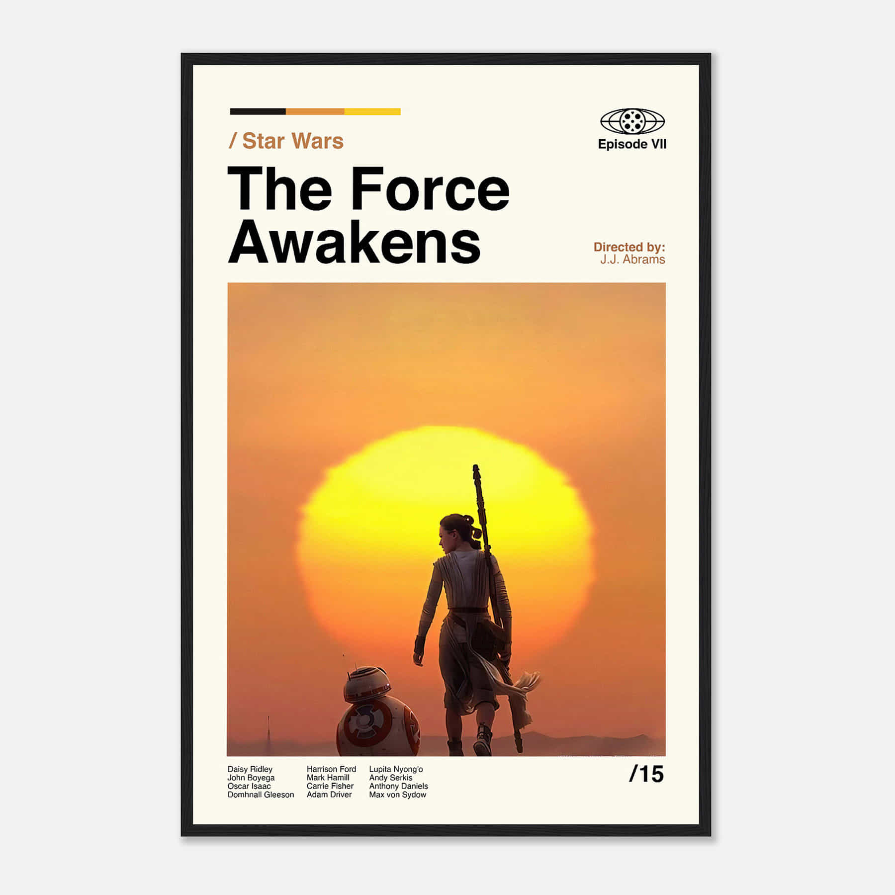 The Force Awakens Poster, Star Wars, Retro Movie Poster - Citiesbox