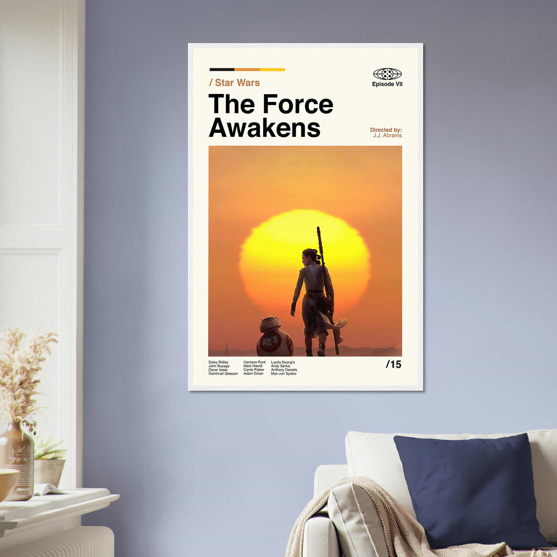 The Force Awakens Poster, Star Wars, Retro Movie Poster - Citiesbox