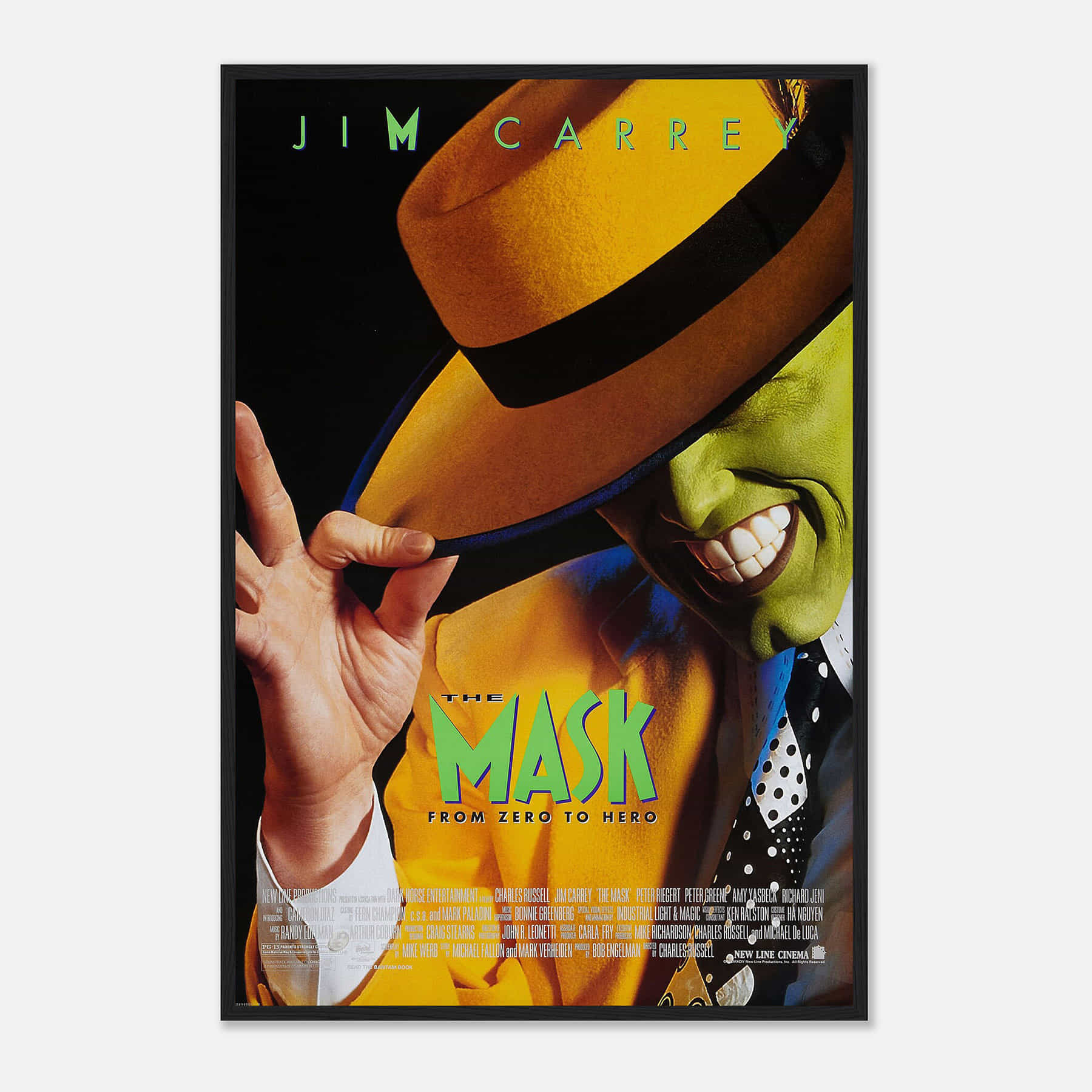 The Mask (1994) Movie Poster, Jim Carrey Classic Vintage Movie Poster ...