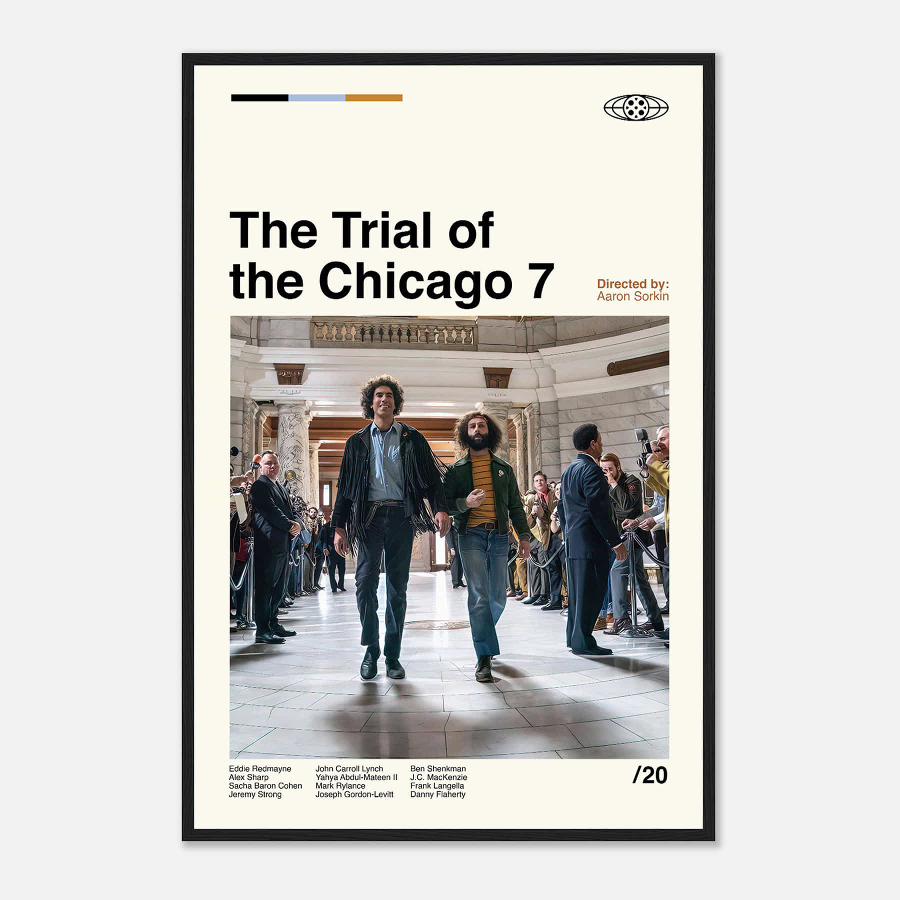 The Trial Of The Chicago 7 Poster, Aaron Sorkin, Retro Movie Poster ...