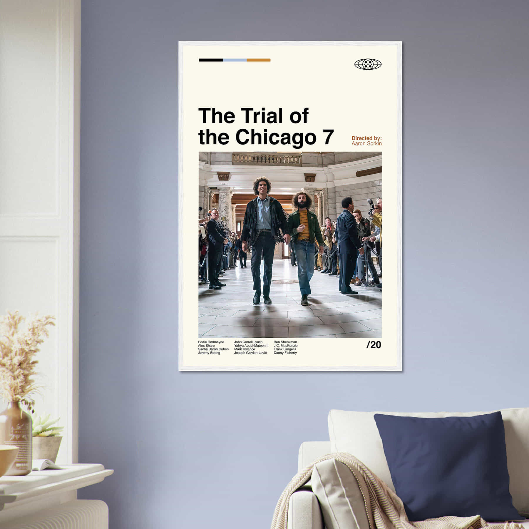 The Trial Of The Chicago 7 Poster, Aaron Sorkin, Retro Movie Poster ...