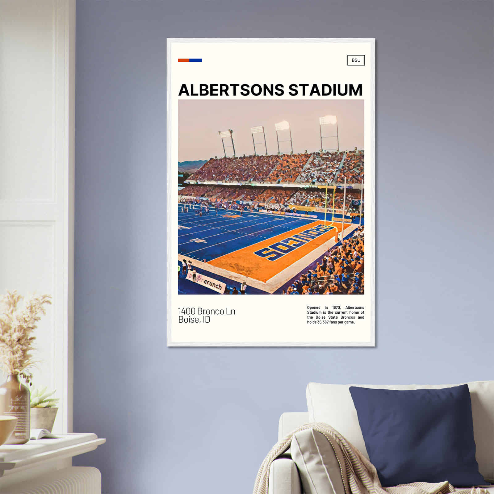 Albertsons Stadium Digital Oil Painting Poster Print - Citiesbox