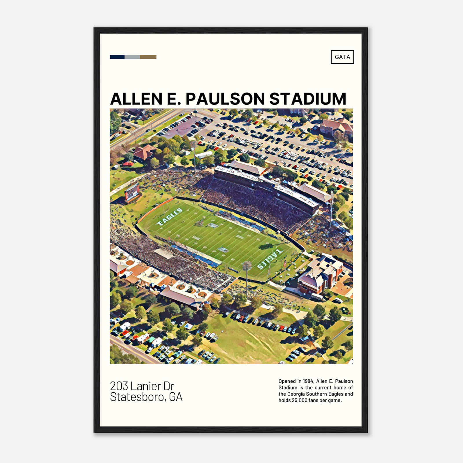 Allen E Paulson Stadium Digital Oil Painting Poster Print - Citiesbox