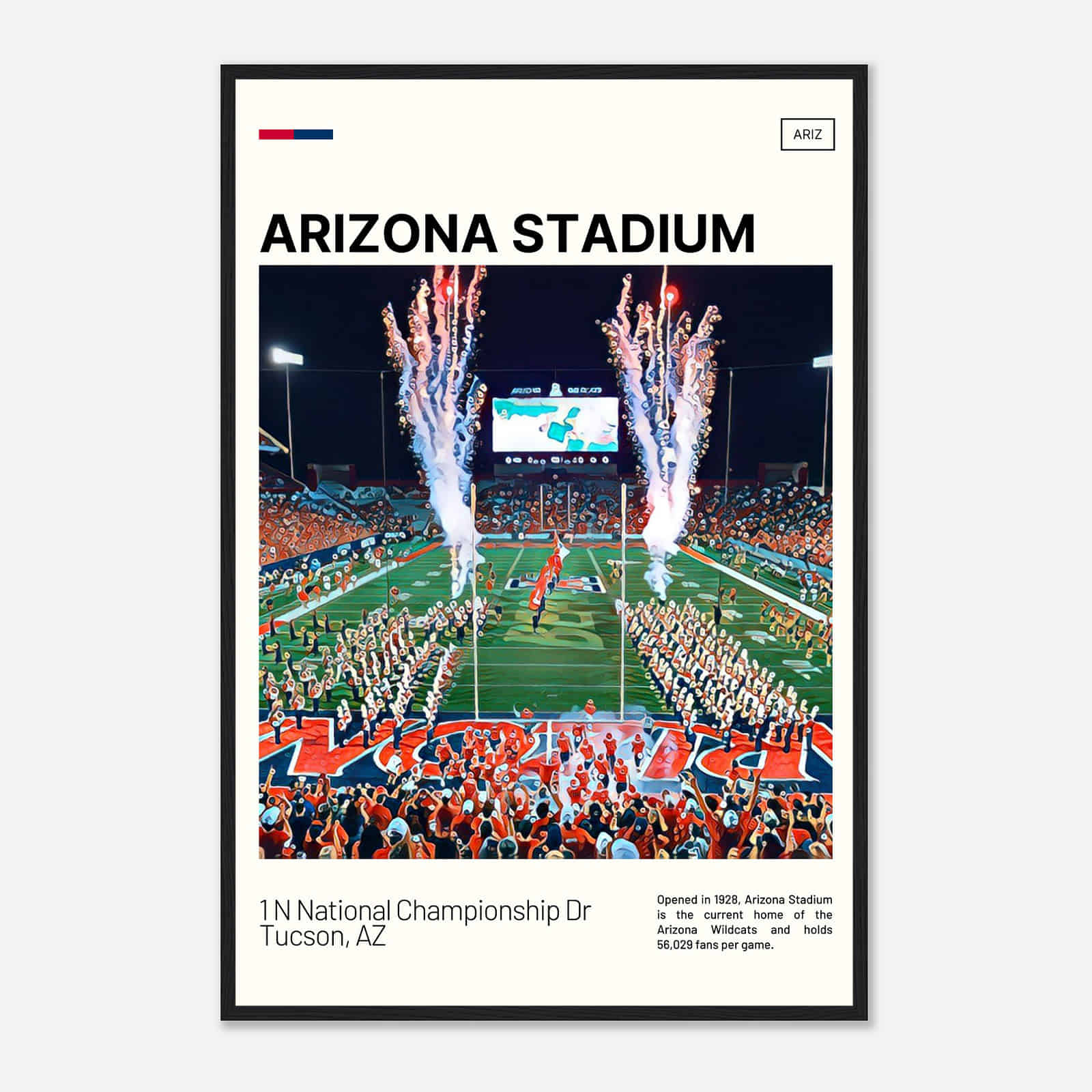 Arizona Stadium Digital Oil Painting Poster Print - Citiesbox