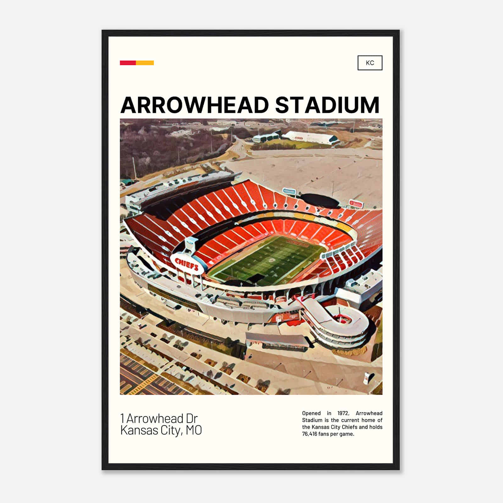 Arrowhead Stadium Digital Oil Painting Poster Print - Citiesbox
