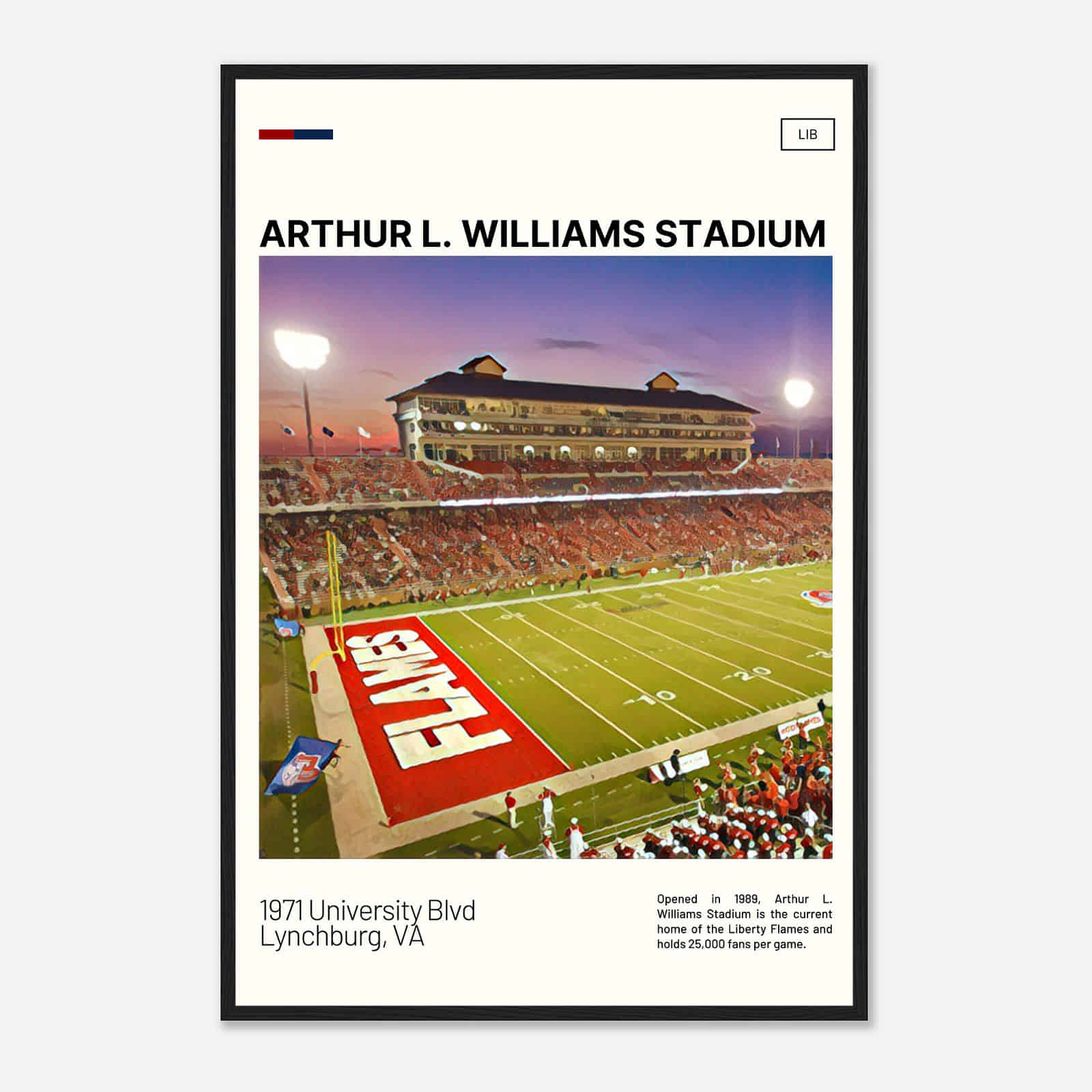 Arthur L Williams Stadium Digital Oil Painting Poster Print - Citiesbox