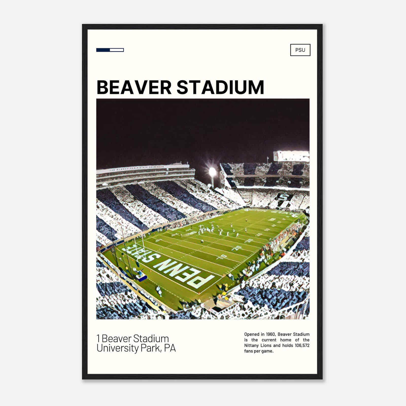 Beaver Stadium Digital Oil Painting Poster Print - Citiesbox