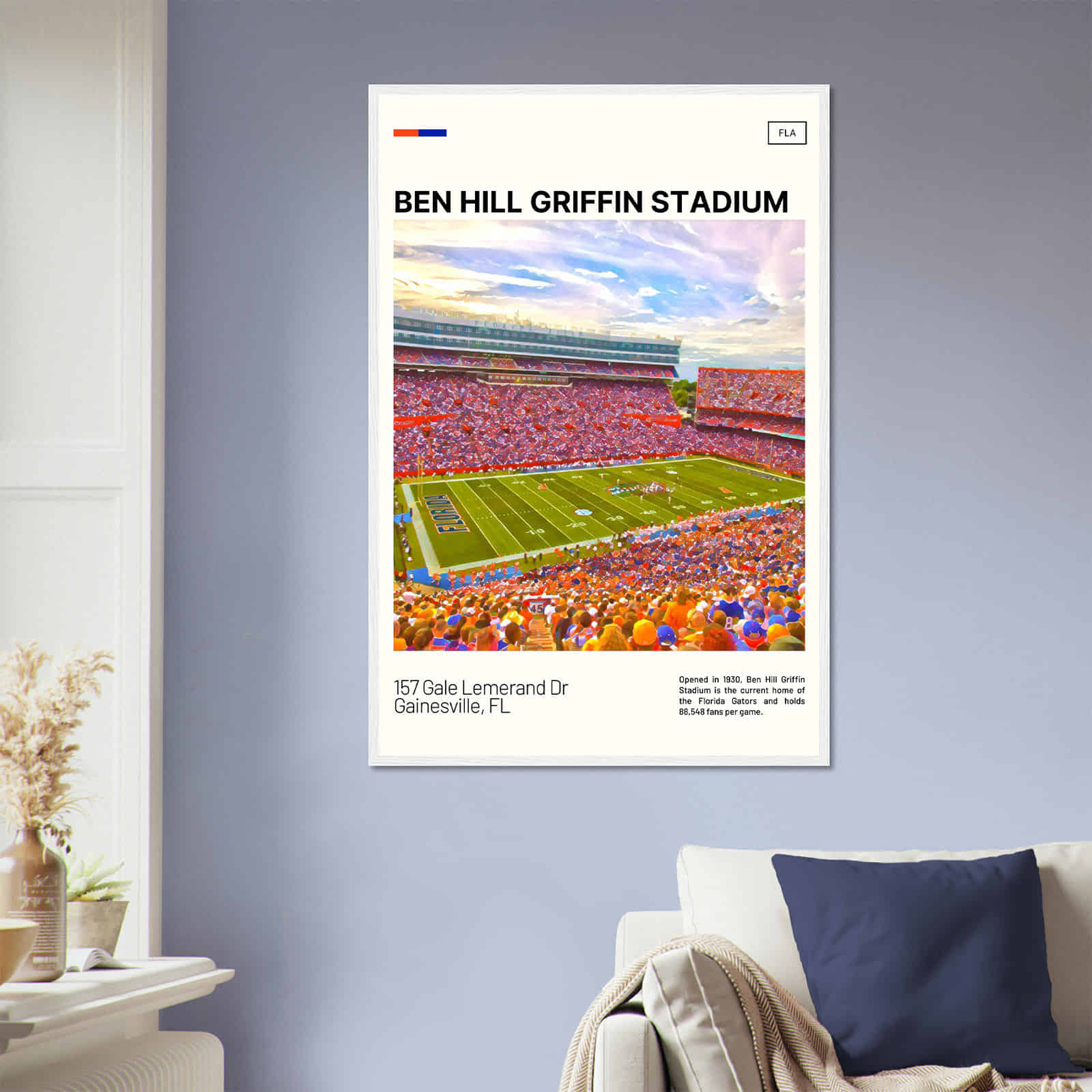 Ben Hill Griffin Stadium Digital Oil Painting Poster Print - Citiesbox
