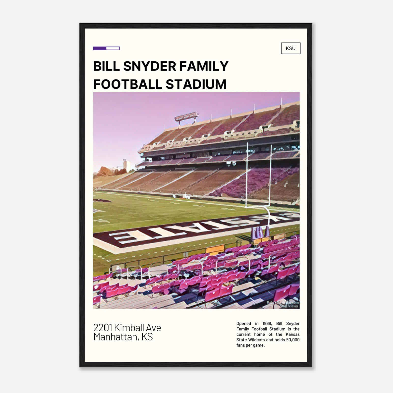 Bill Snyder Family Football Stadium Digital Oil Painting Poster Print ...