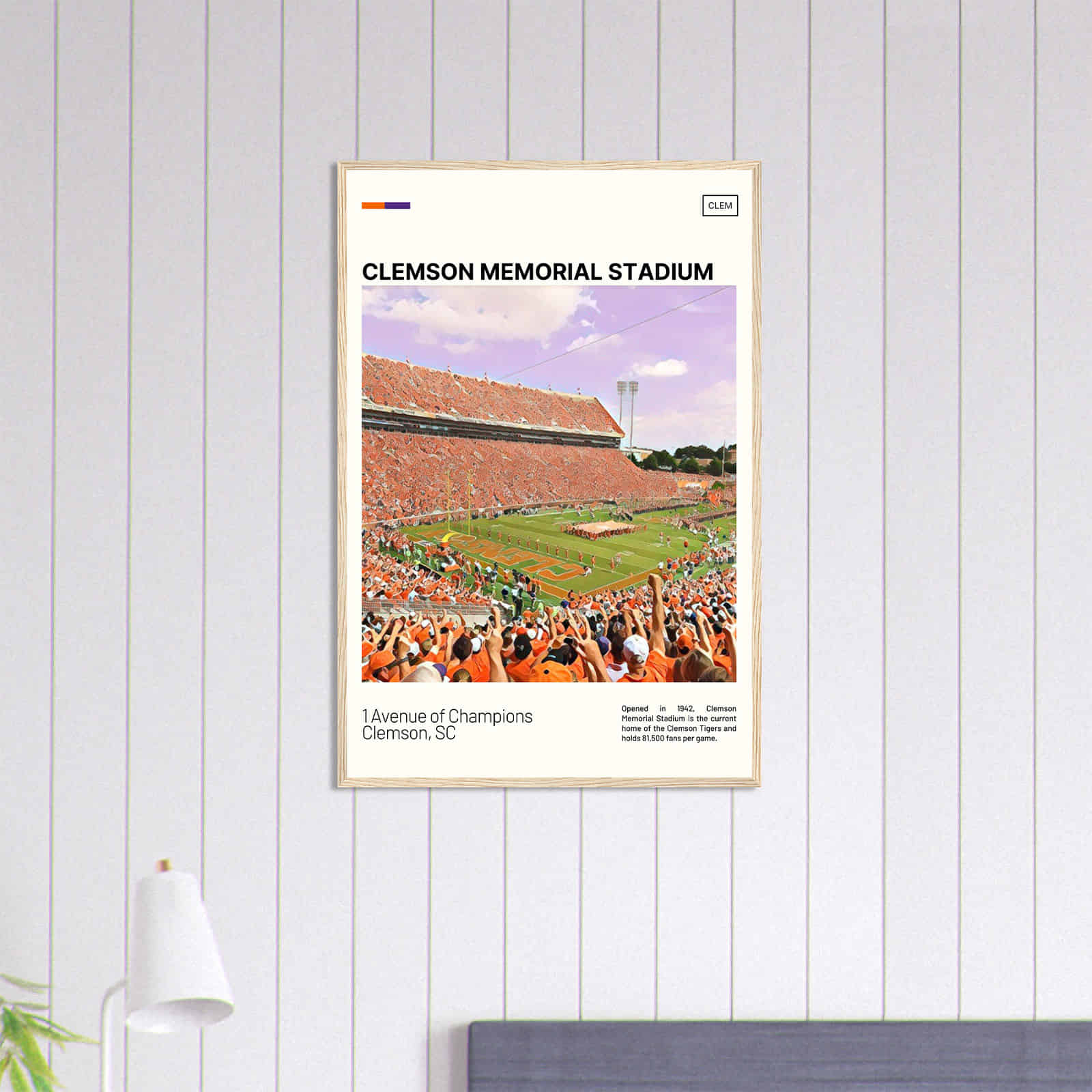 Clemson Memorial Stadium Digital Oil Painting Poster Print - Citiesbox