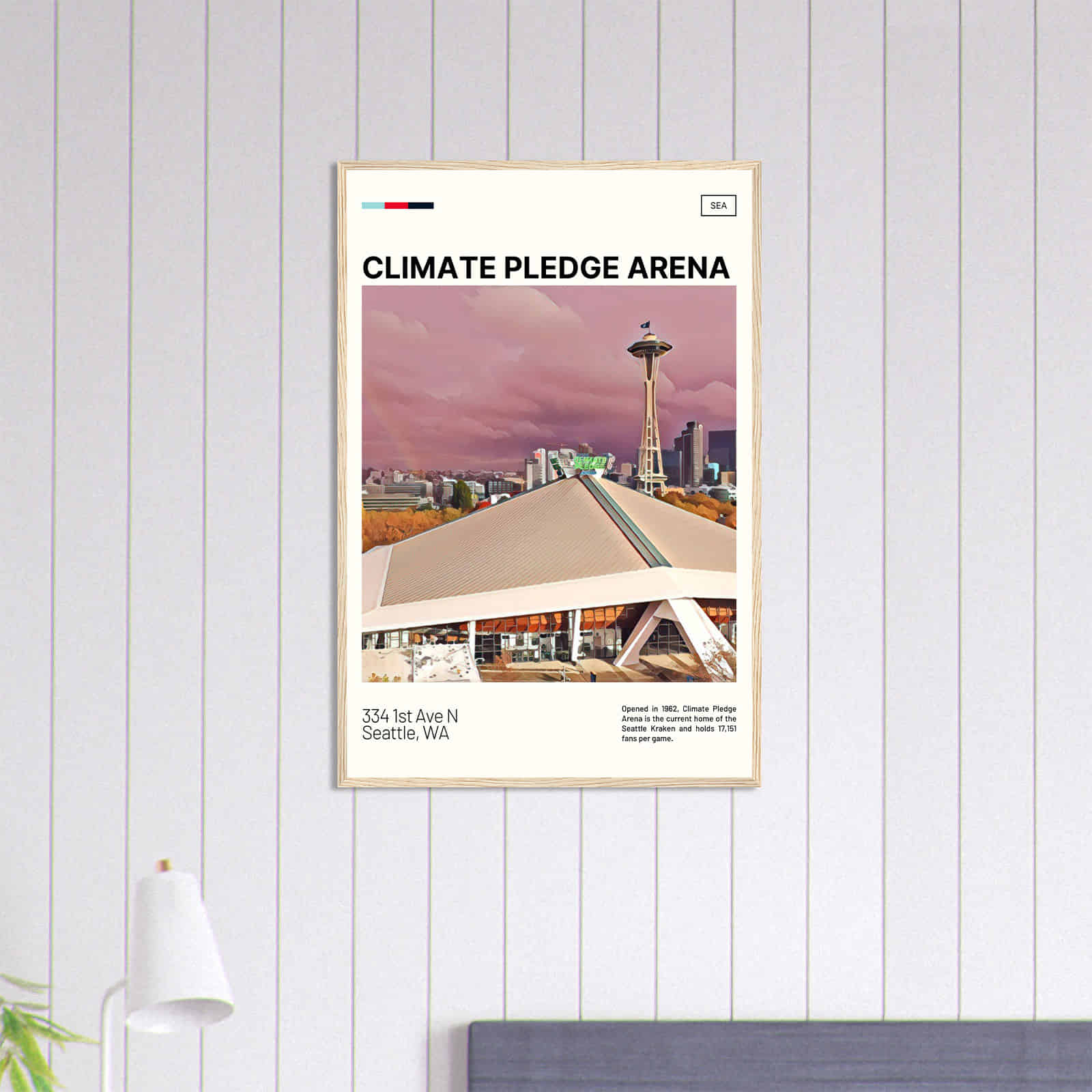 Climate Pledge Arena Digital Oil Painting Poster Print - Citiesbox