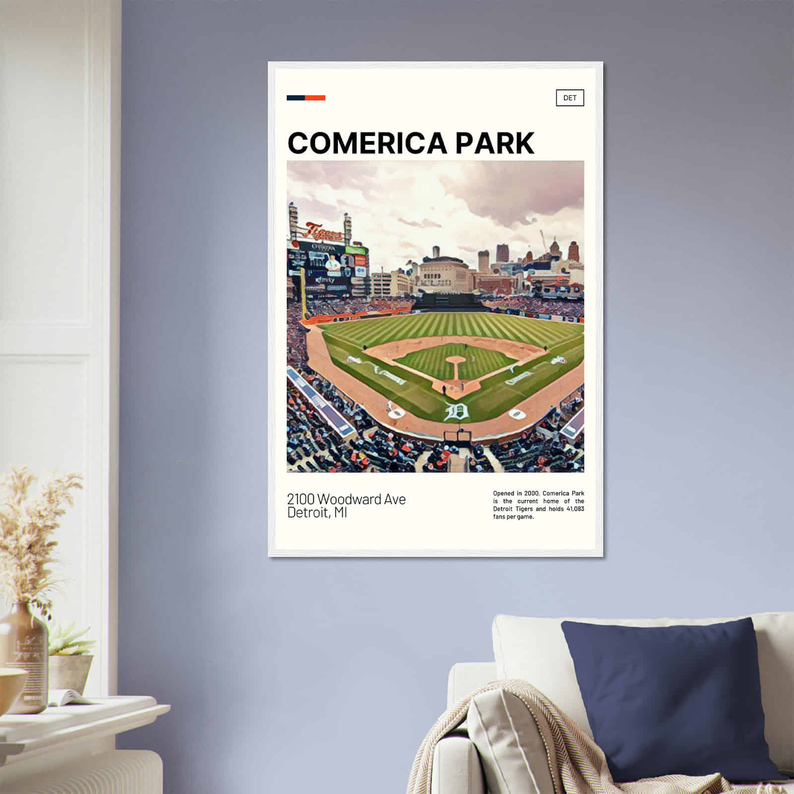 Comerica Park Digital Oil Painting Poster Print - Citiesbox