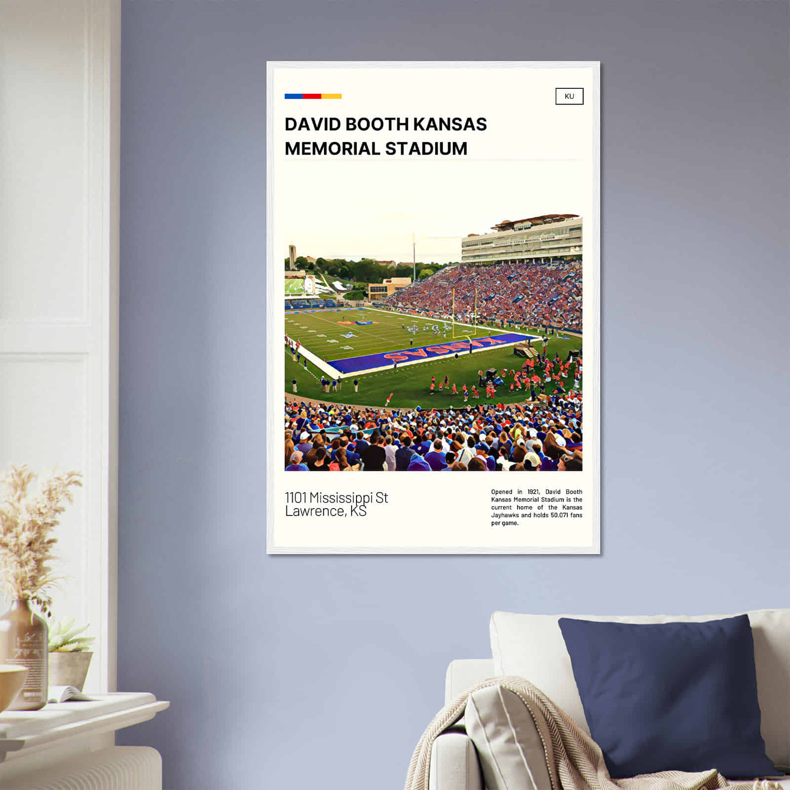 David Booth Kansas Memorial Stadium Digital Oil Painting Poster Print ...