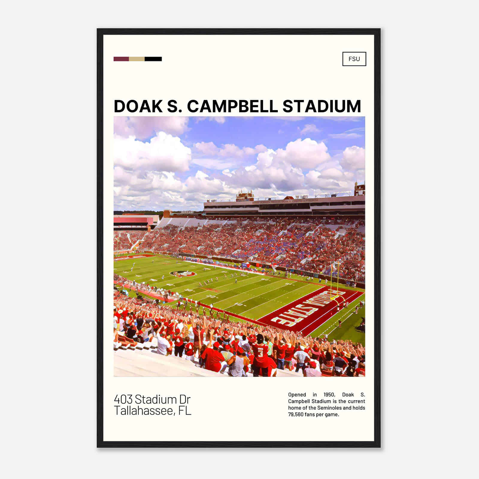 Hard Rock Stadium Digital Oil Painting Poster Print - Citiesbox