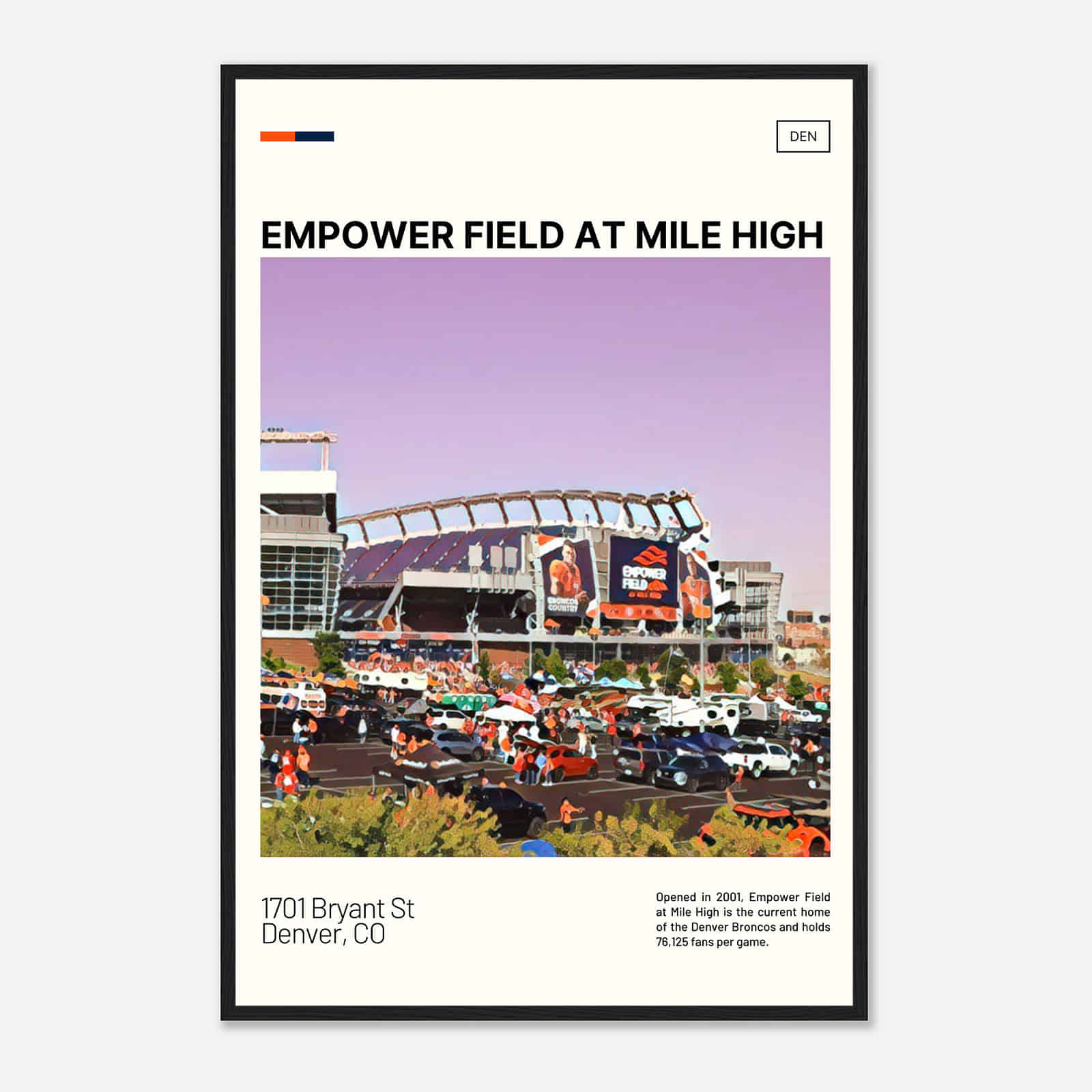Empower Field at Mile High Stadium Digital Oil Painting Poster Print ...