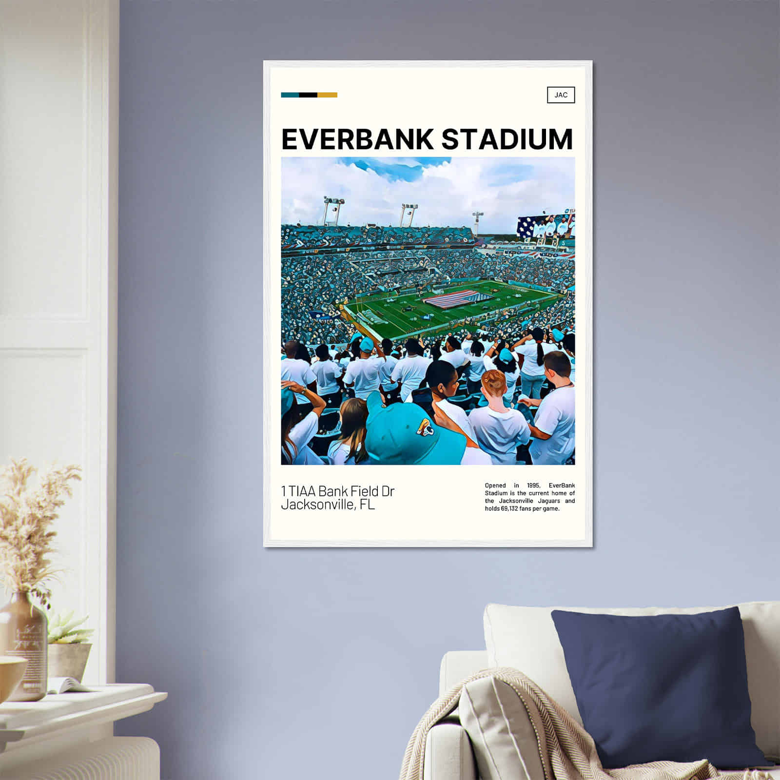 EverBank Stadium Field Digital Oil Painting Poster Print - Citiesbox