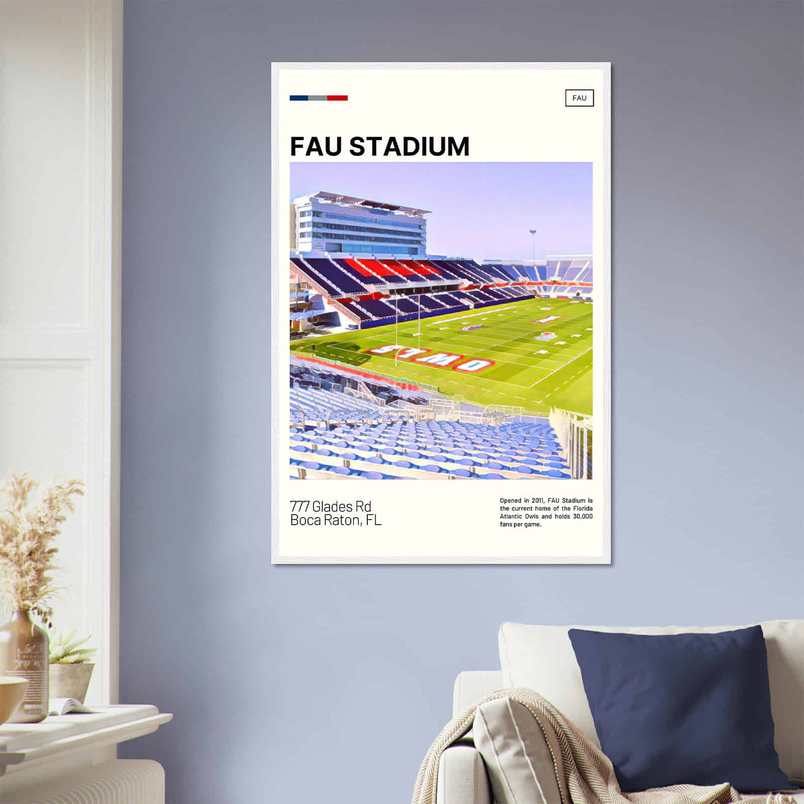 FAU Stadium Digital Oil Painting Poster Print - Citiesbox