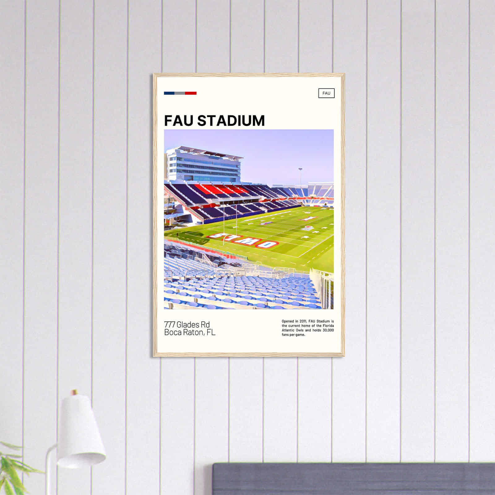 FAU Stadium Digital Oil Painting Poster Print - Citiesbox