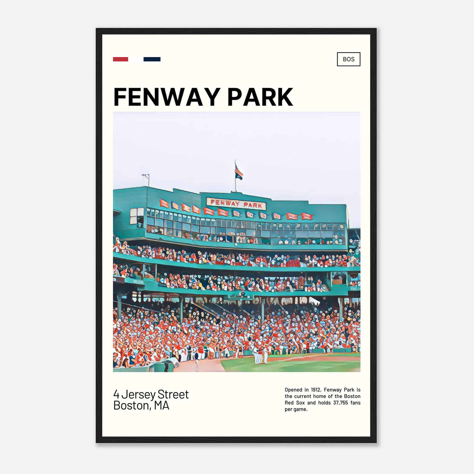 Fenway Park Home Backdrop Digital Oil Painting Poster Print - Citiesbox