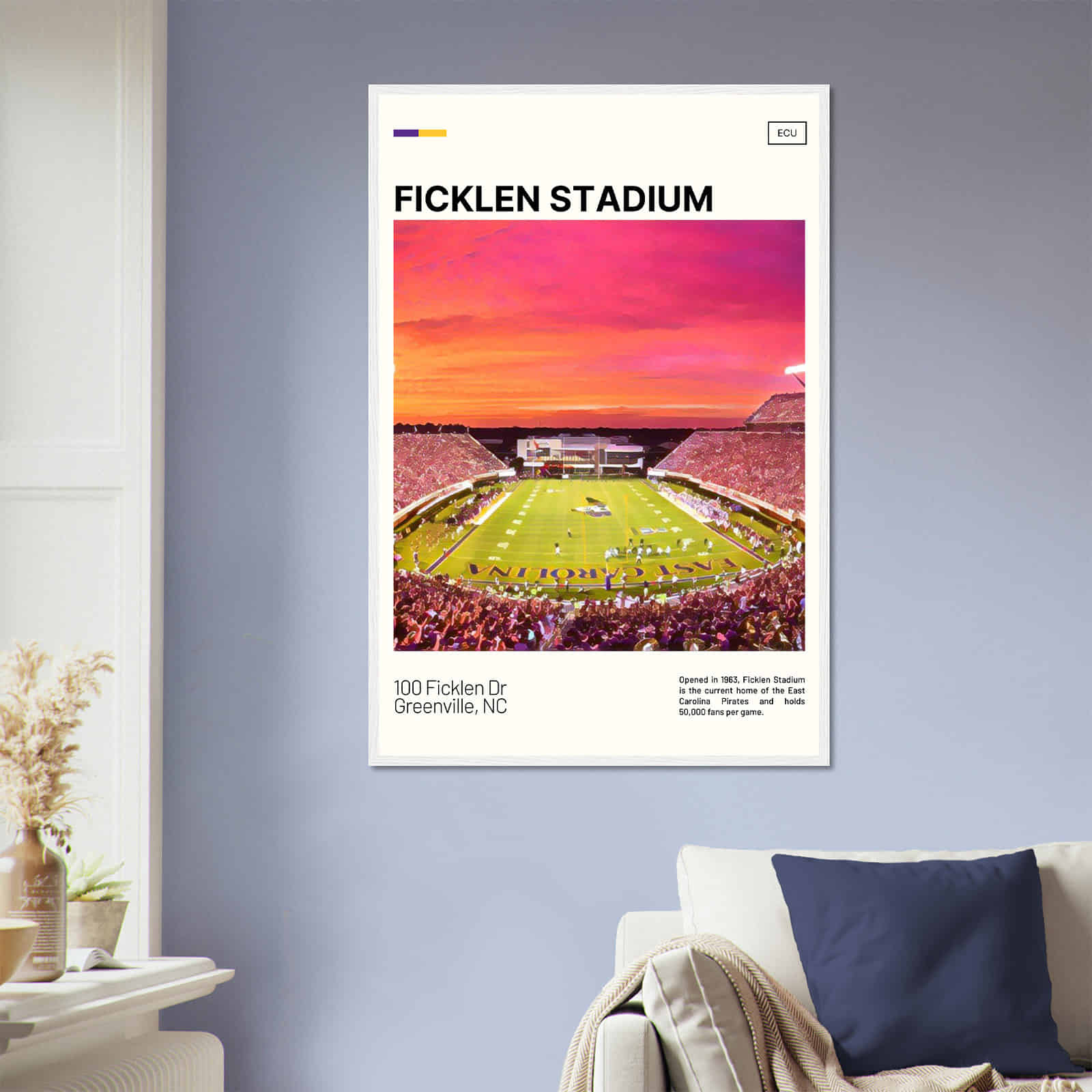 Ficklen Stadium Digital Oil Painting Poster Print - Citiesbox