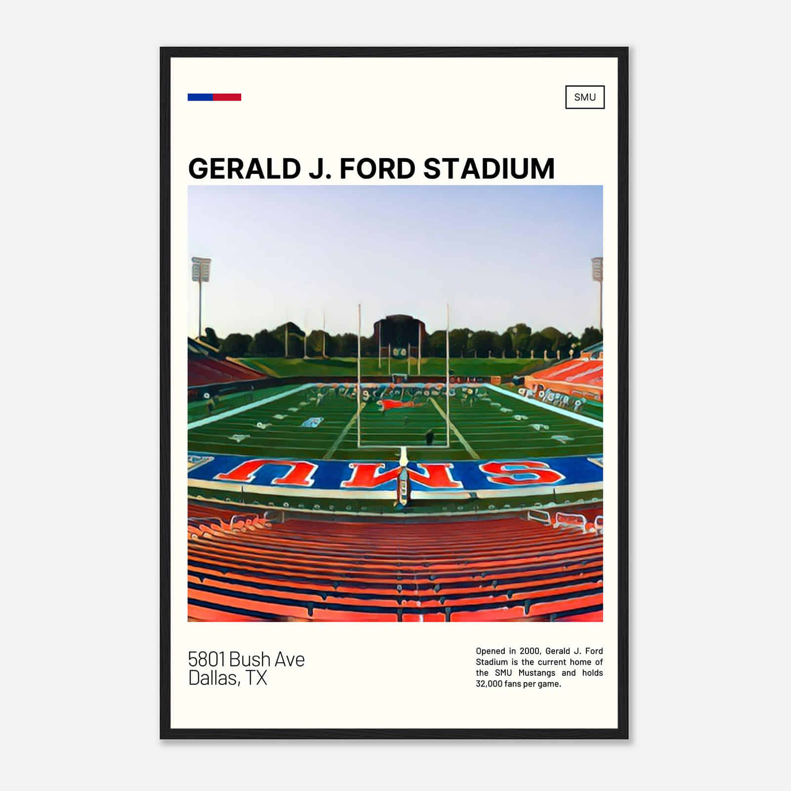 Gerald J. Ford Stadium Digital Oil Painting Poster Print - Citiesbox