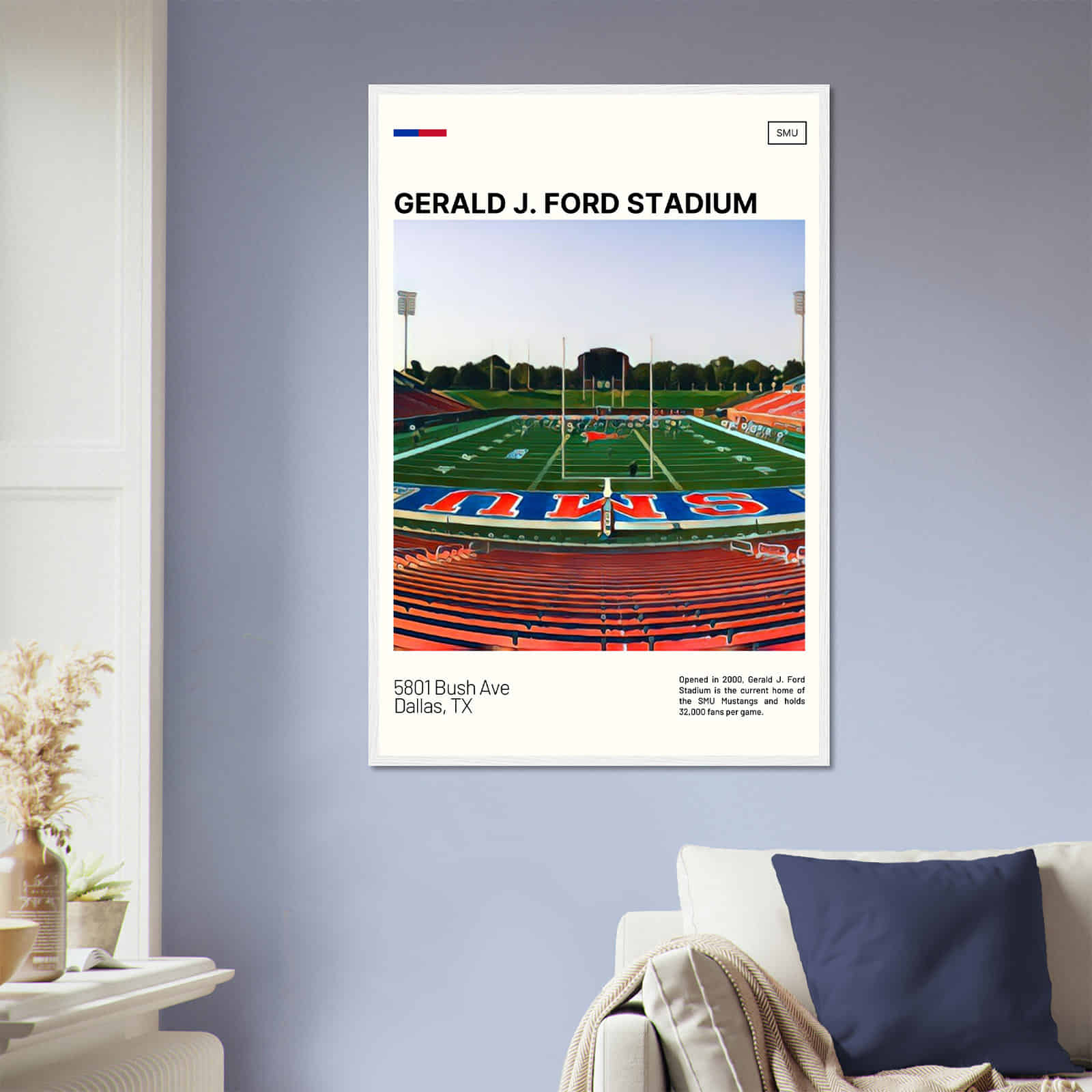 Gerald J. Ford Stadium Digital Oil Painting Poster Print - Citiesbox