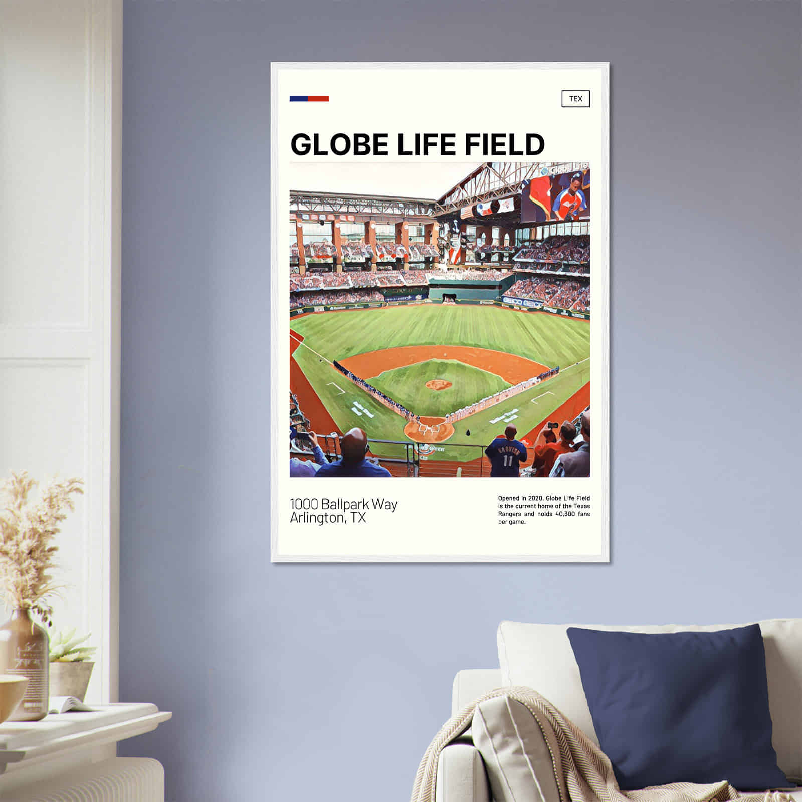 Globe Life Field Digital Oil Painting Poster Print - Citiesbox