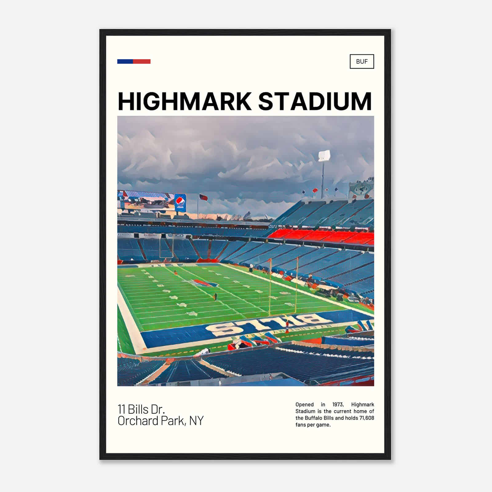 Highmark Stadium Digital Oil Painting Poster Print - Citiesbox