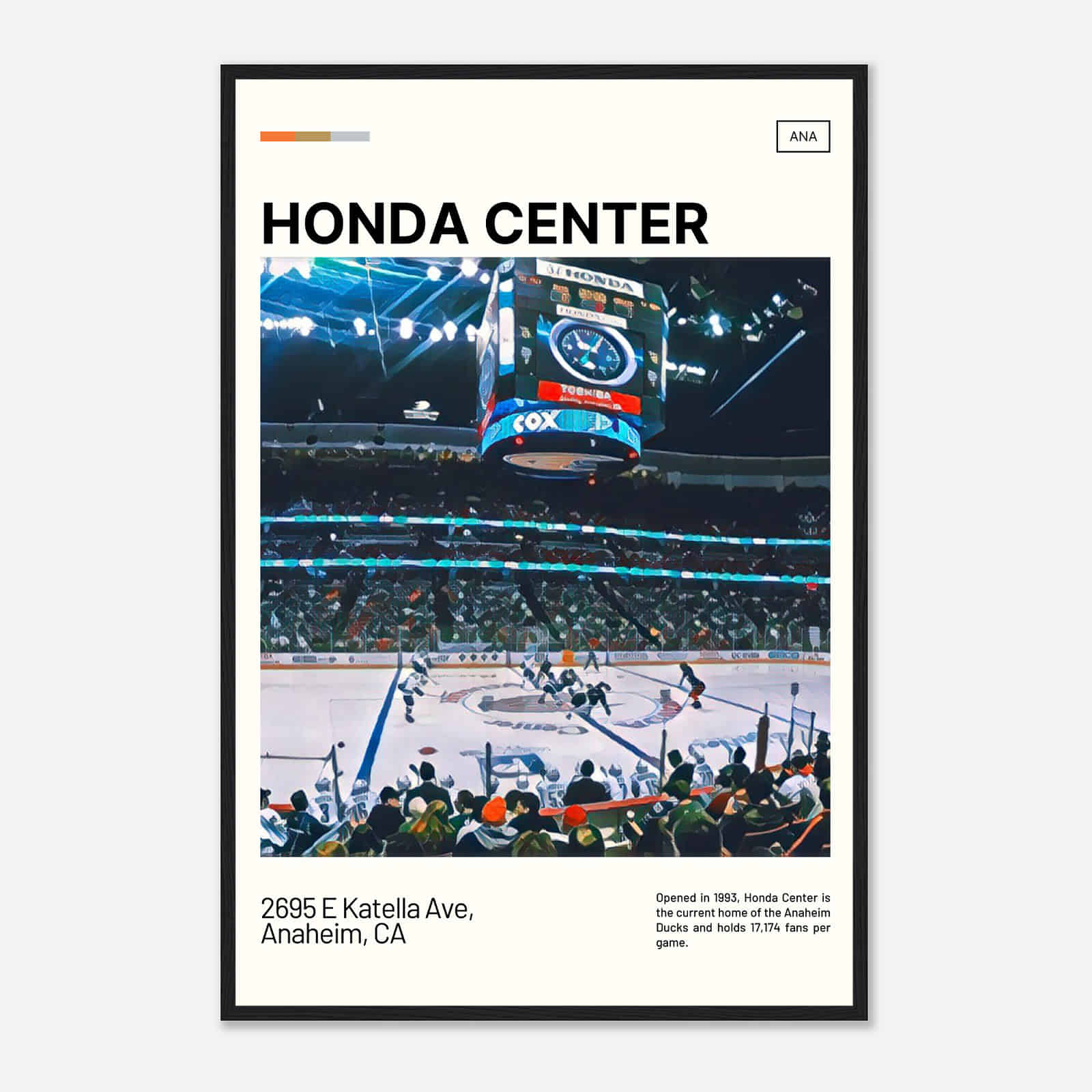 Honda Center Digital Oil Painting Poster Print - Citiesbox