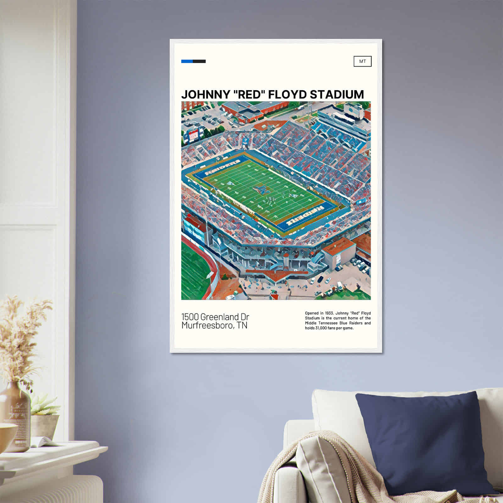 Johnny Red Floyd Stadium Digital Oil Painting Poster Print - Citiesbox