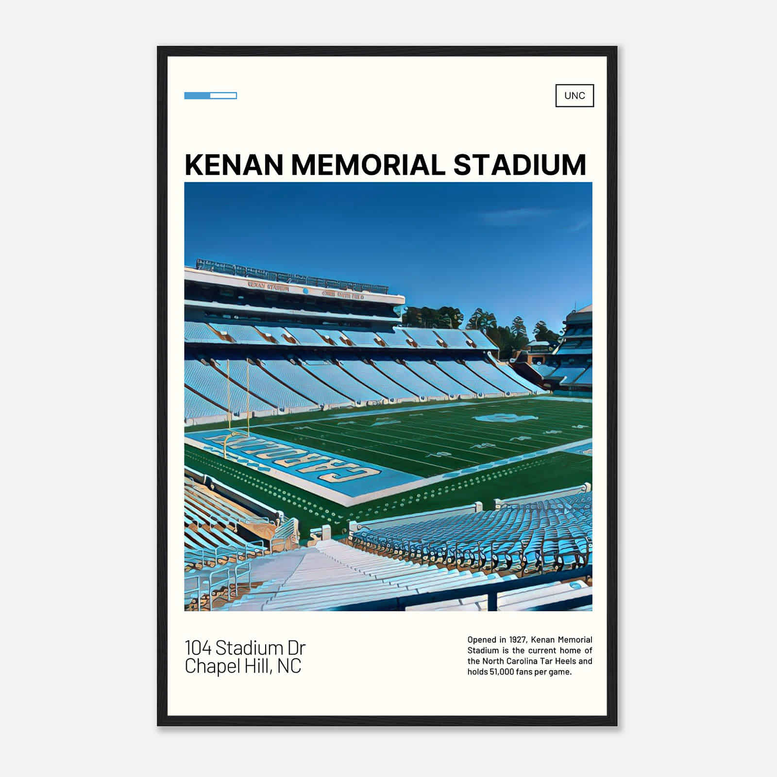 Kenan Memorial Stadium Digital Oil Painting Poster Print - Citiesbox