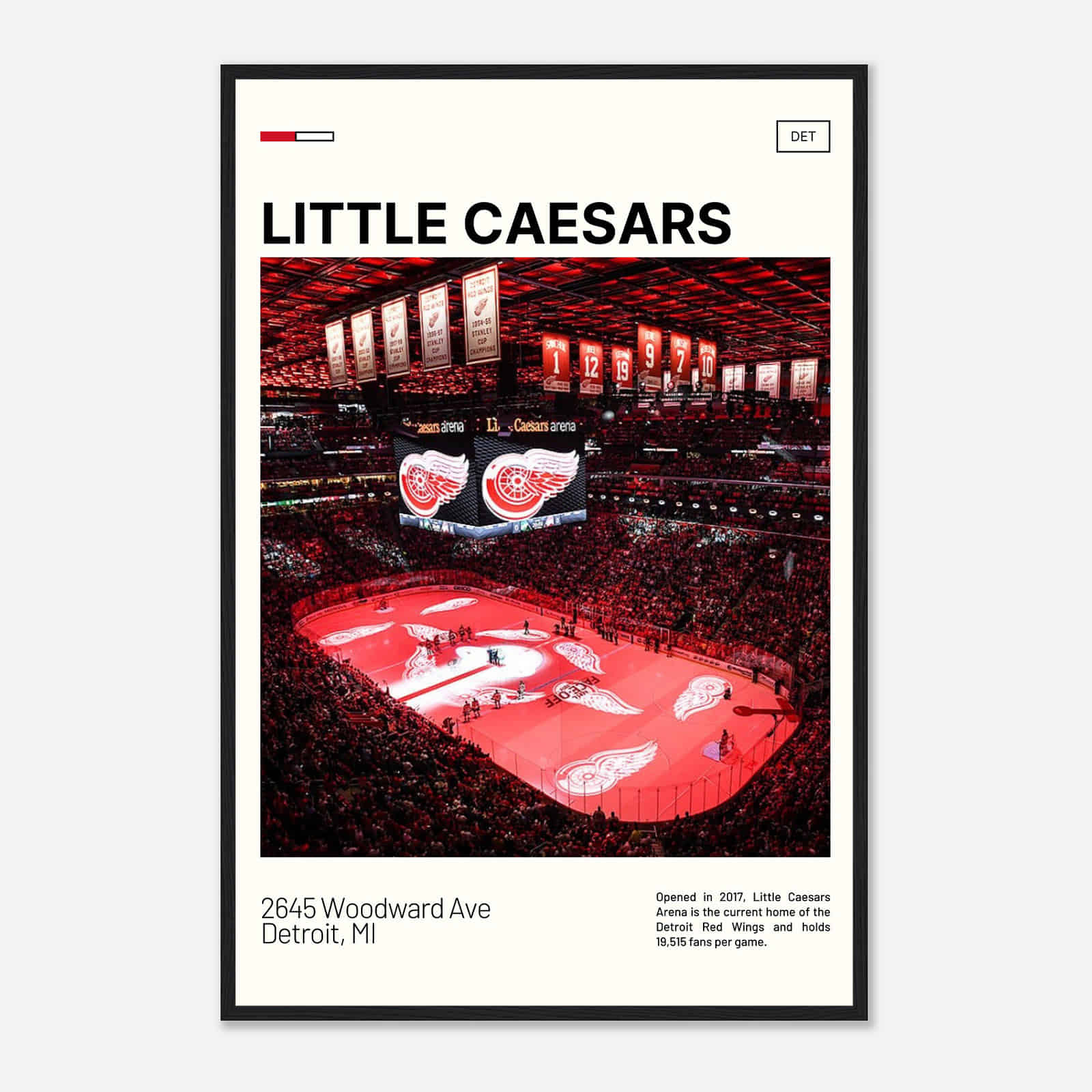 Little Caesars Arena Digital Oil Painting Poster Print - Citiesbox
