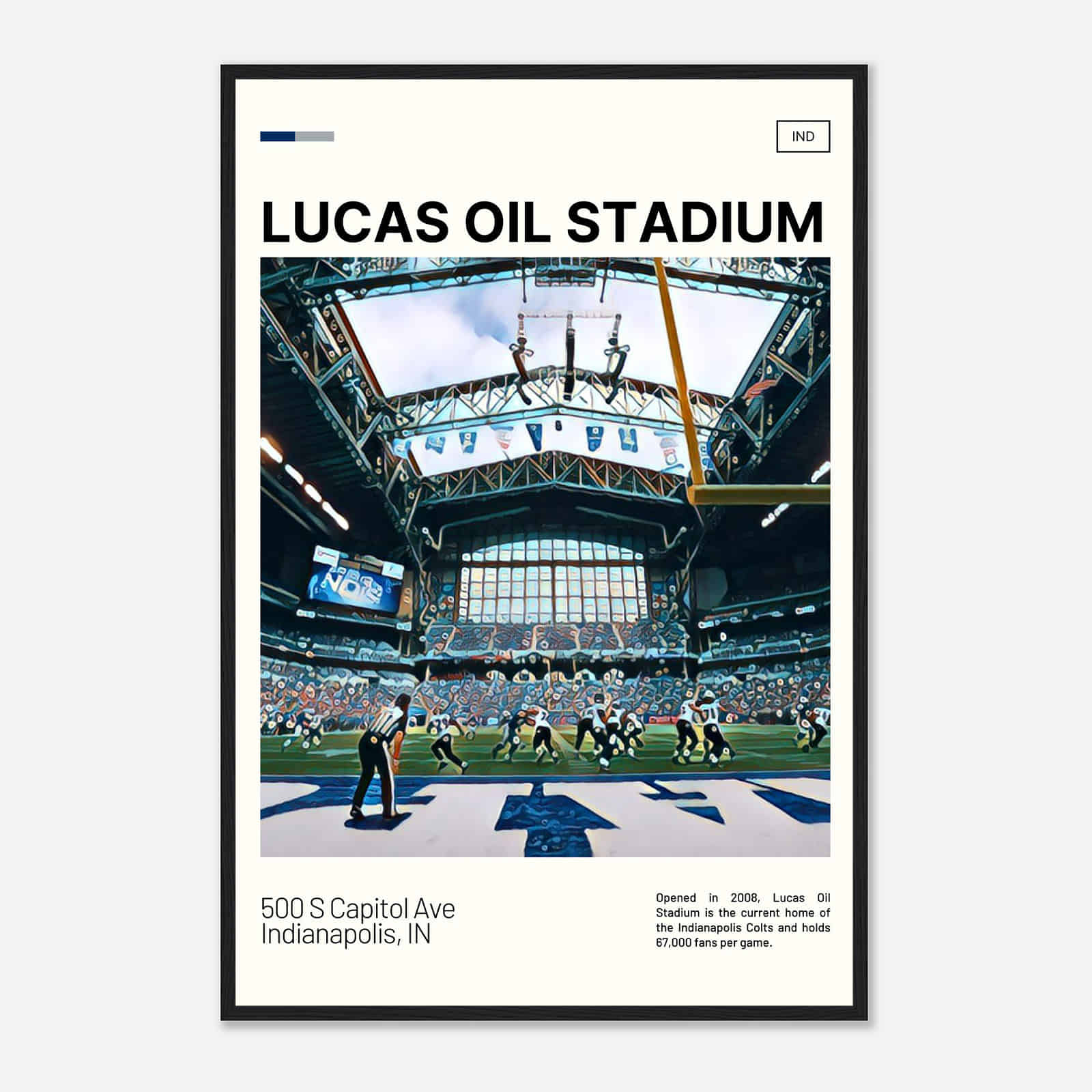 Lucas Oil Stadium Digital Oil Painting Poster Print - Citiesbox