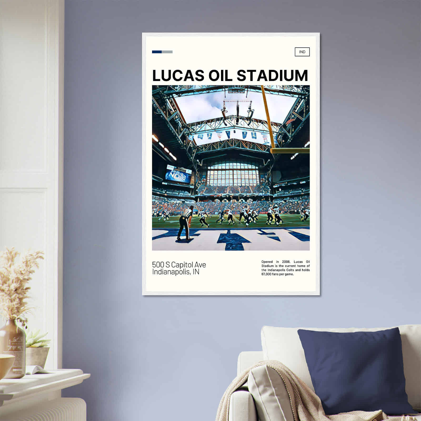 Lucas Oil Stadium Digital Oil Painting Poster Print - Citiesbox