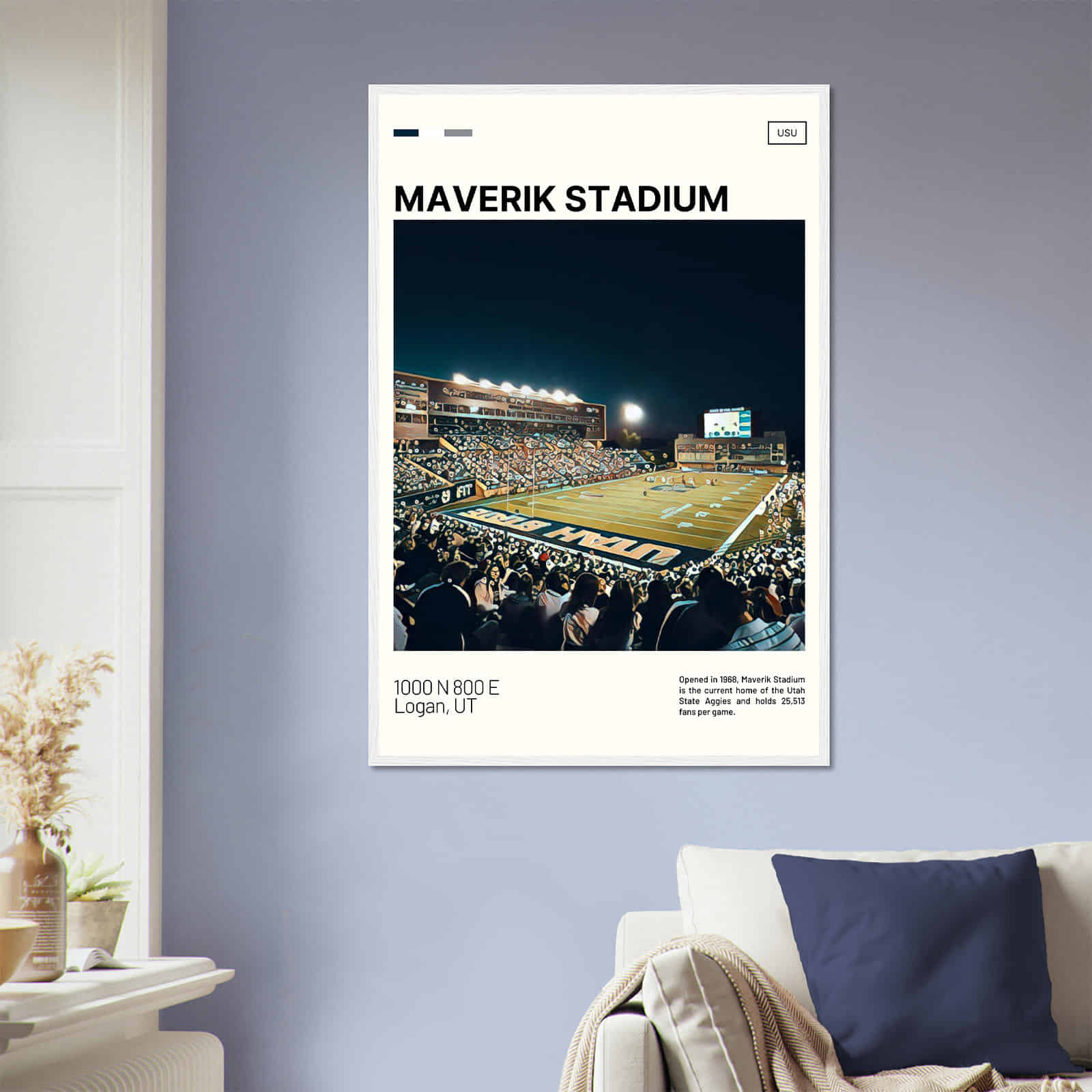 Maverik Stadium Digital Oil Painting Poster Print - Citiesbox