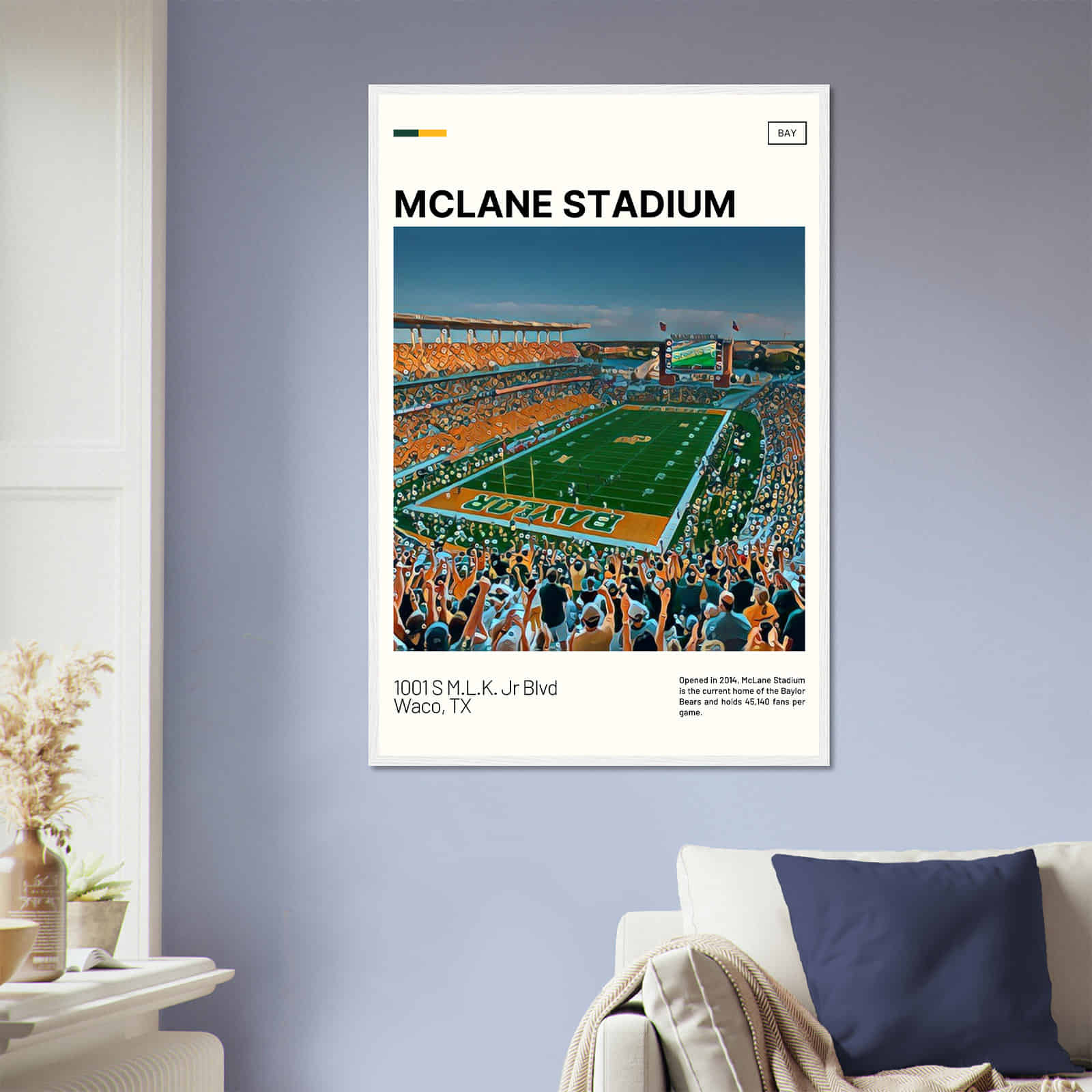 McLane Stadium Digital Oil Painting Poster Print - Citiesbox