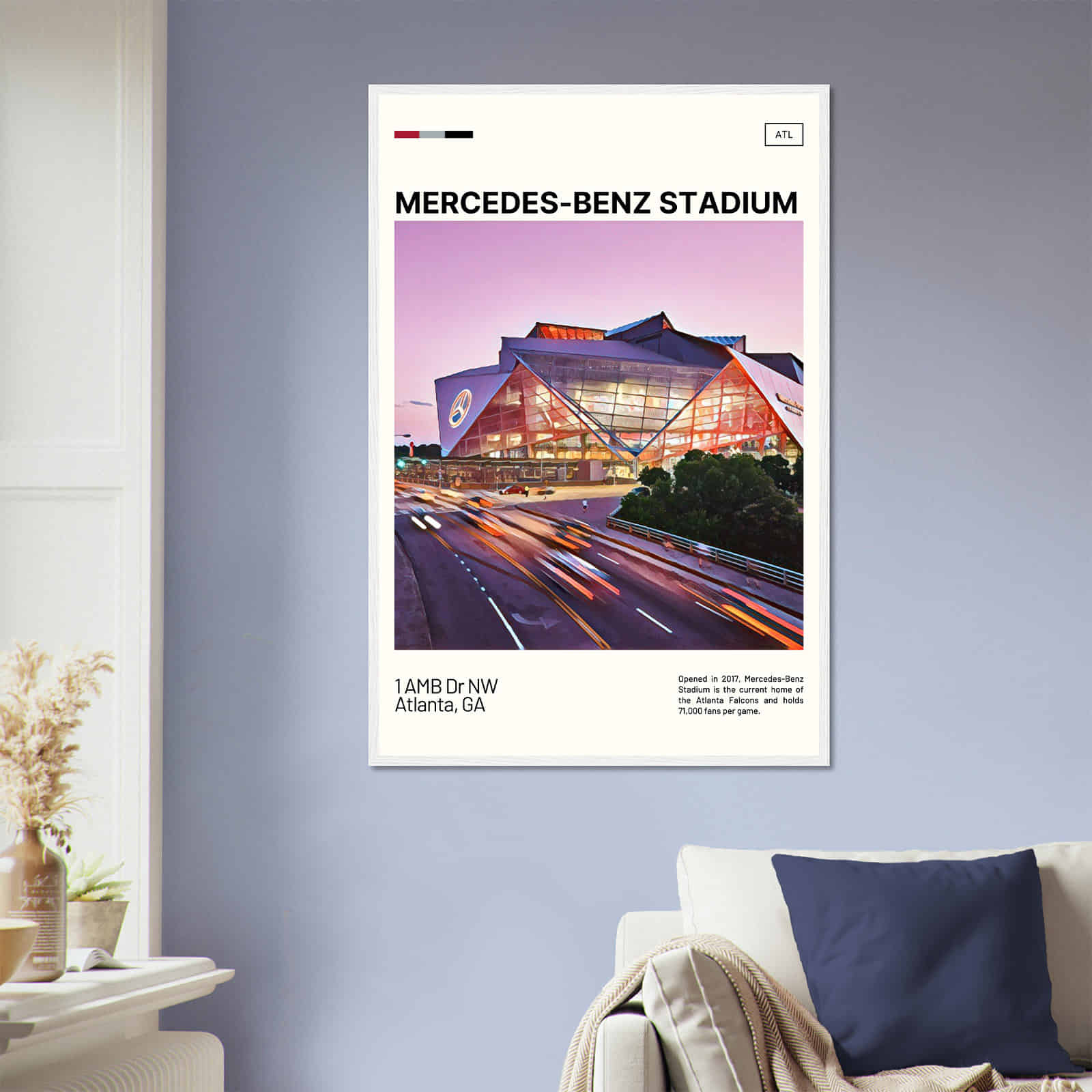 Mercedes-Benz Stadium Digital Oil Painting Poster Print - Citiesbox