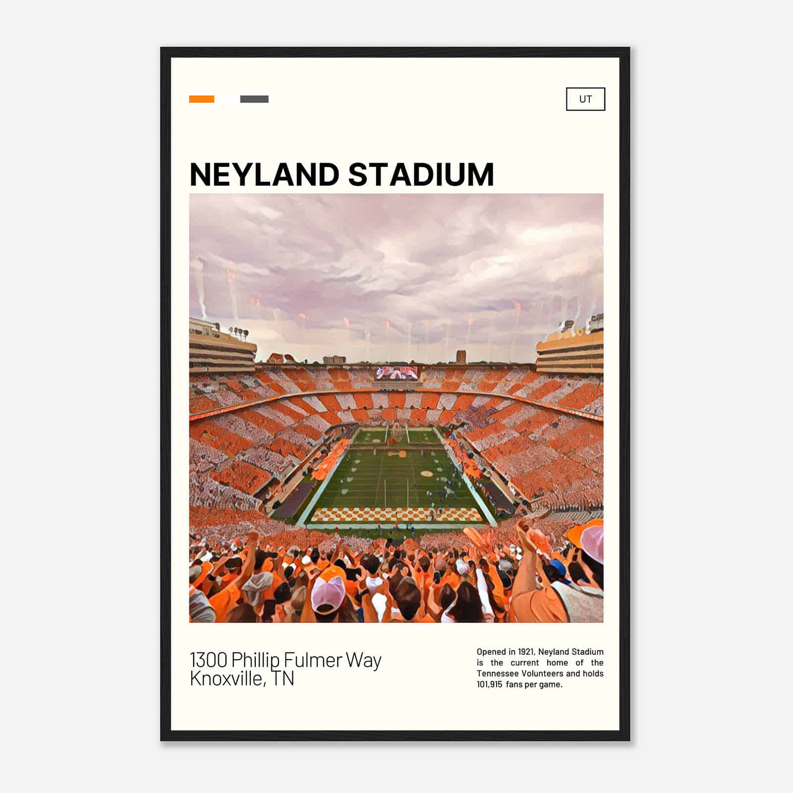 Neyland Stadium Digital Oil Painting Poster Print - Citiesbox