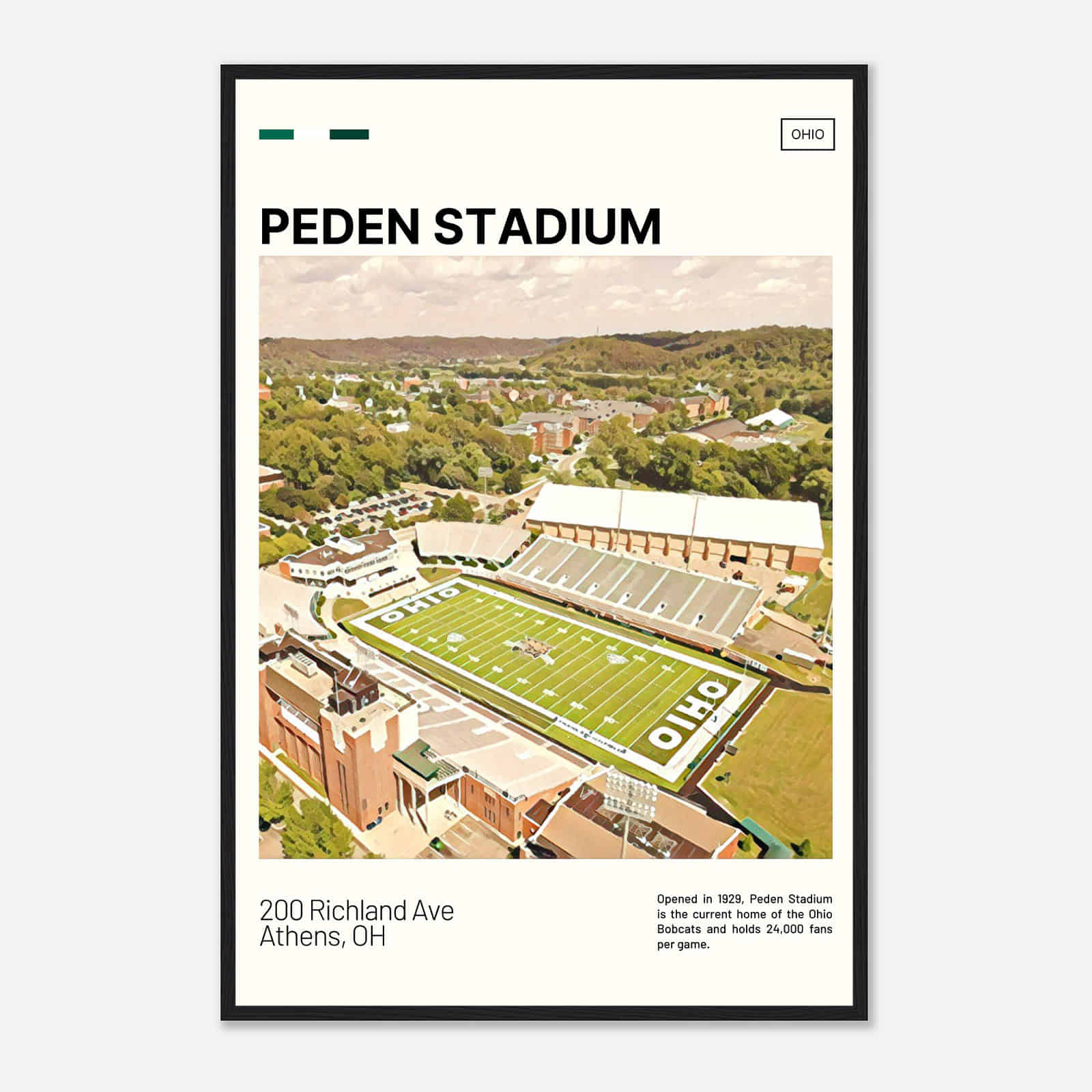 Peden Stadium Digital Oil Painting Poster Print - Citiesbox