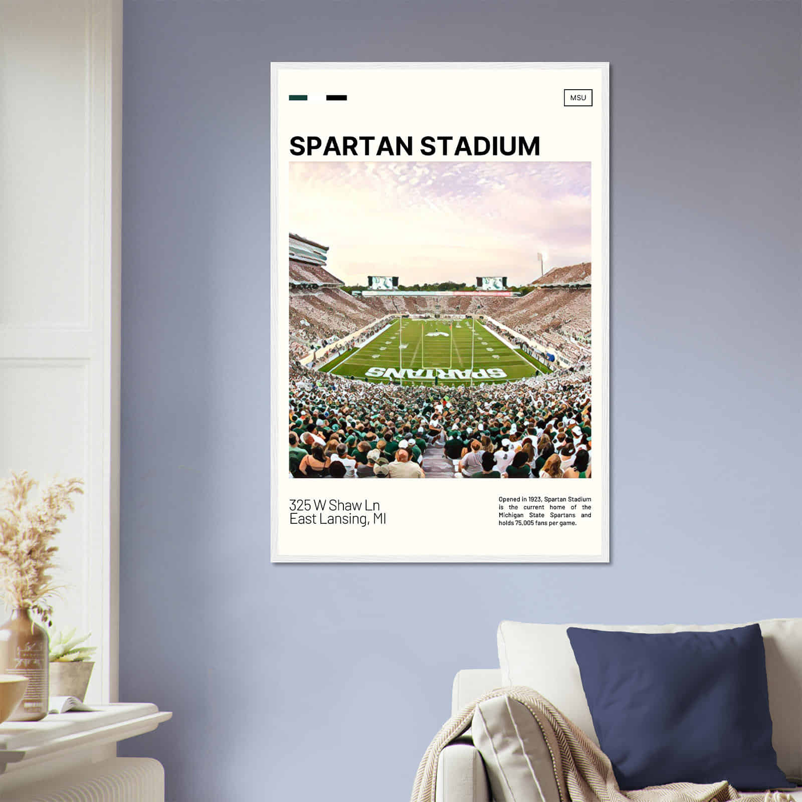 Spartan Stadium Digital Oil Painting Poster Print - Citiesbox