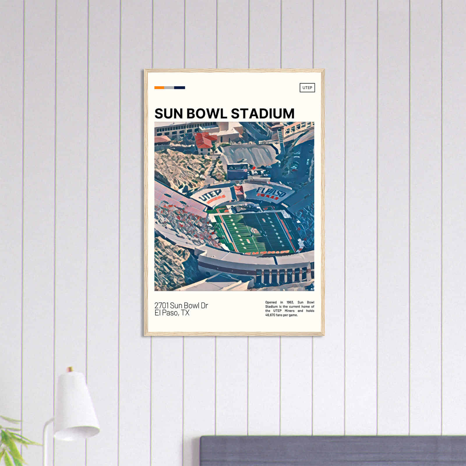 Sun Bowl Stadium Digital Oil Painting Poster Print - Citiesbox