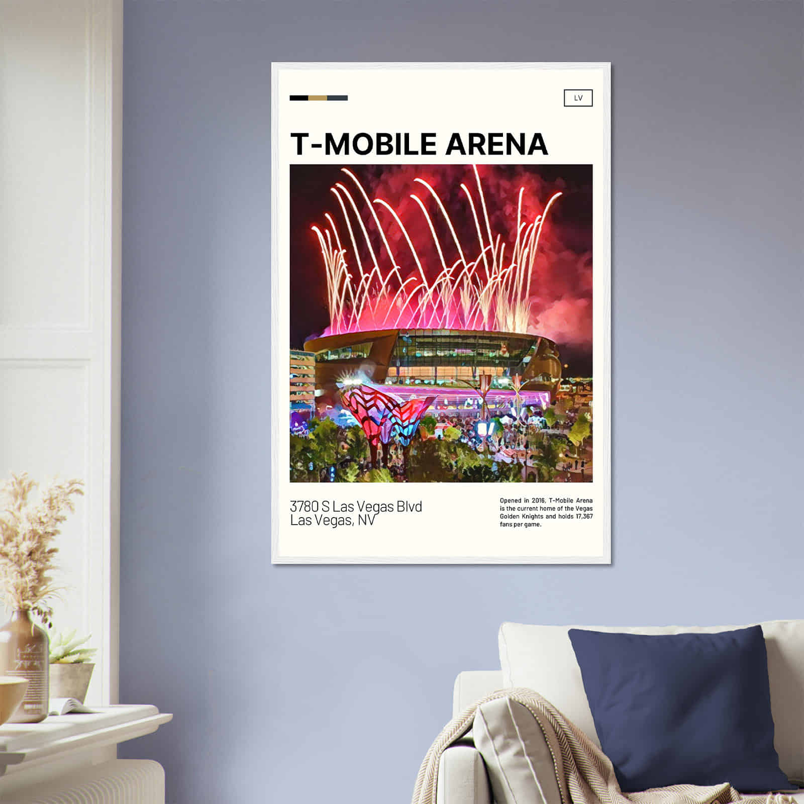 T-Mobile Arena Digital Oil Painting Poster Print - Citiesbox