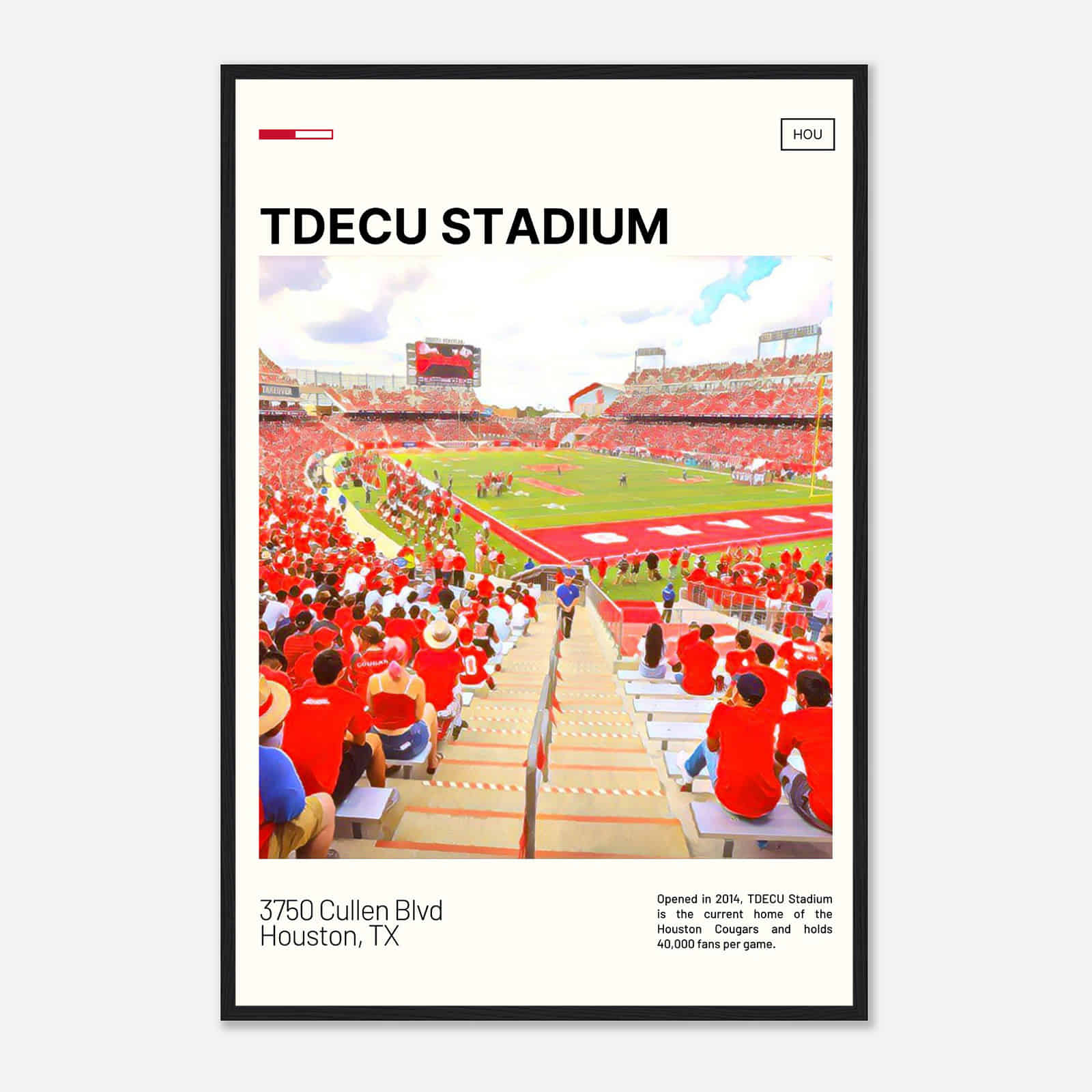 TDECU Stadium Digital Oil Painting Poster Print - Citiesbox