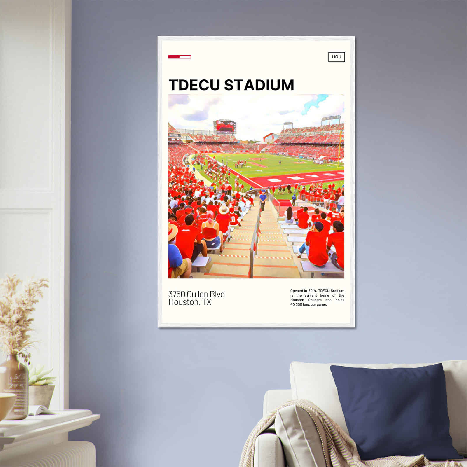 TDECU Stadium Digital Oil Painting Poster Print - Citiesbox