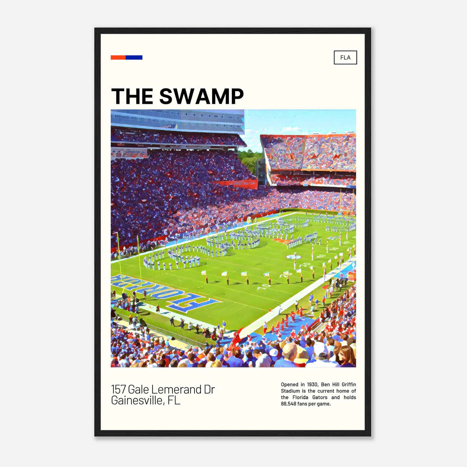 The Swamp Florida Gators Stadium Digital Oil Painting Poster Print ...