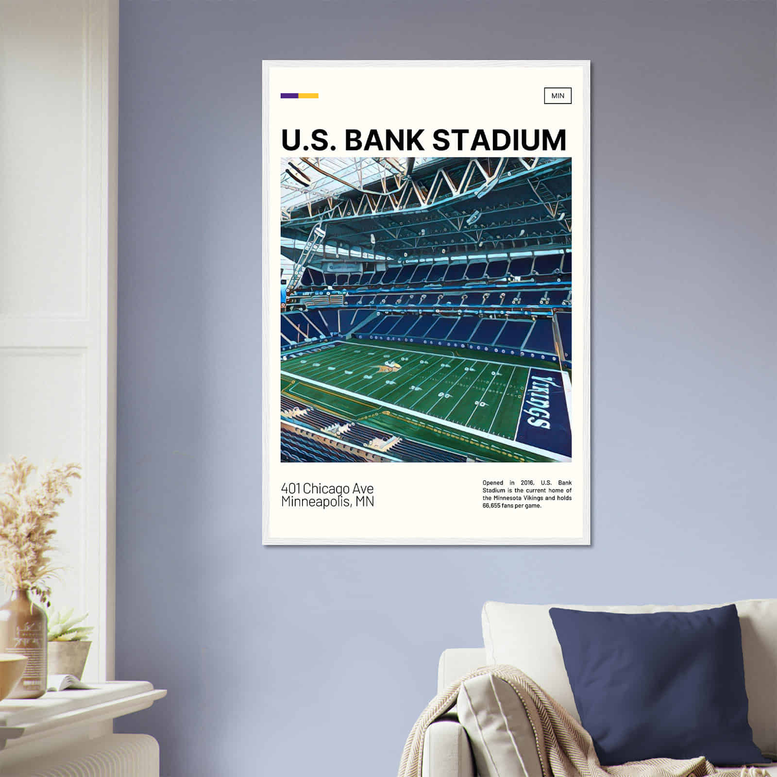 U.S. Bank Stadium Digital Oil Painting Poster Print - Citiesbox
