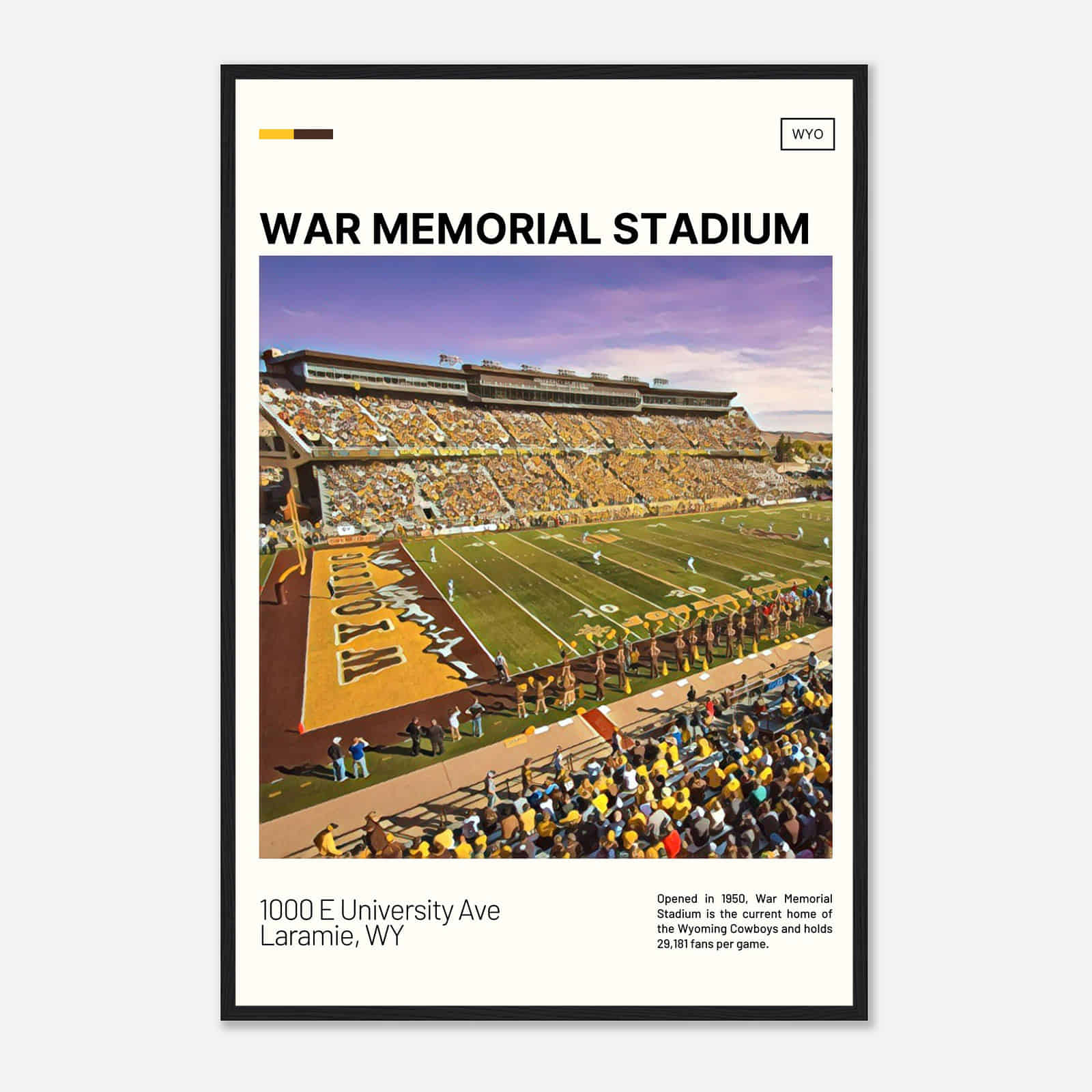 War Memorial Stadium Digital Oil Painting Poster Print - Citiesbox